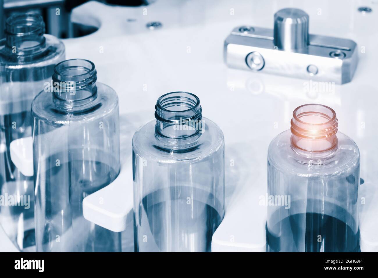 pharmaceutical industry, medicine pills are filling in the bottle on ...