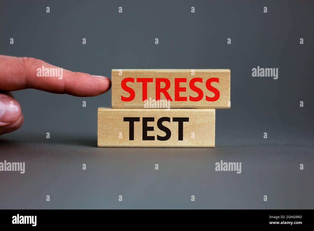 Stress test symbol. Concept words Stress test on wooden blocks on a ...