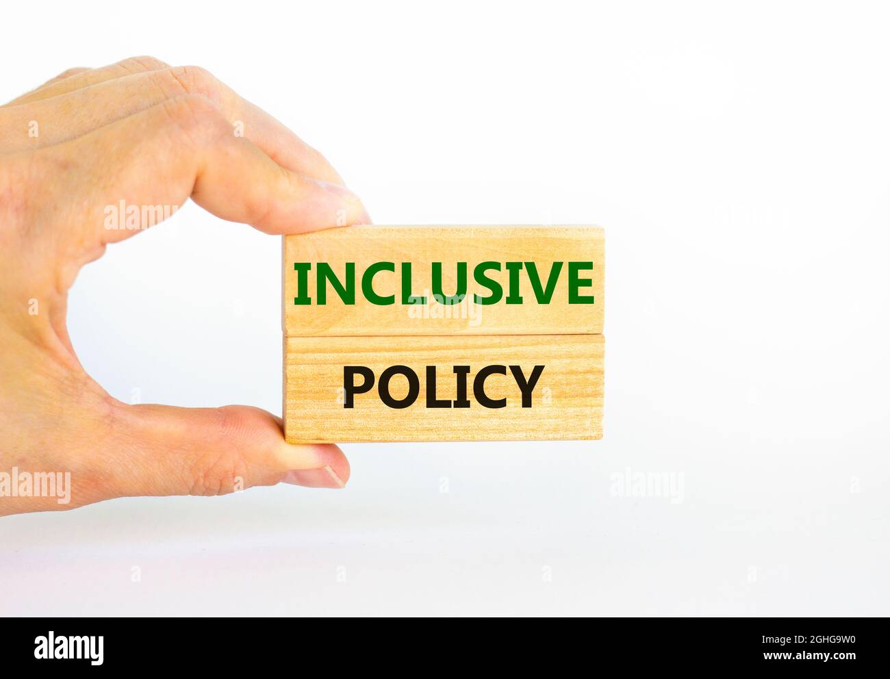 Inclusive policy symbol. Wooden blocks with words Inclusive policy on ...