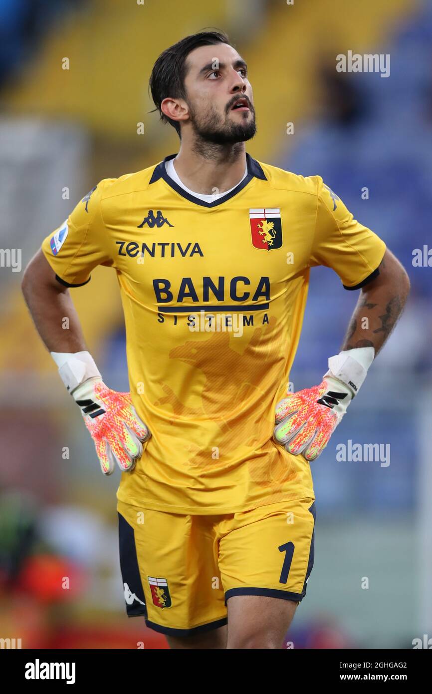 Italian goalkeeper Mattia Perin of Genoa CFC reacts during the Serie A ...