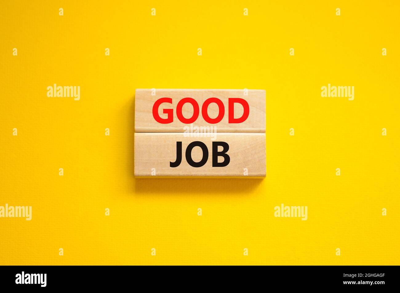 Good job symbol. Concept words 'good job' on wooden blocks on a ...