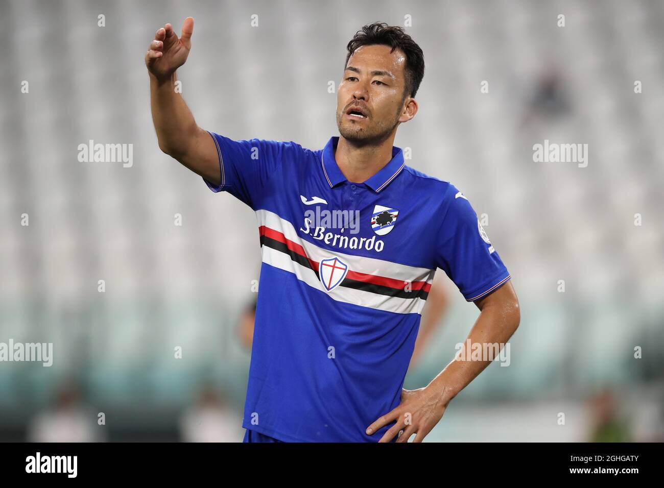Maya Yoshida of UC Sampdoria reacts during the Serie A match at Allianz ...