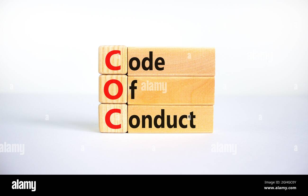 COC, Code of conduct symbol. Concept words 'COC, Code of conduct' on ...