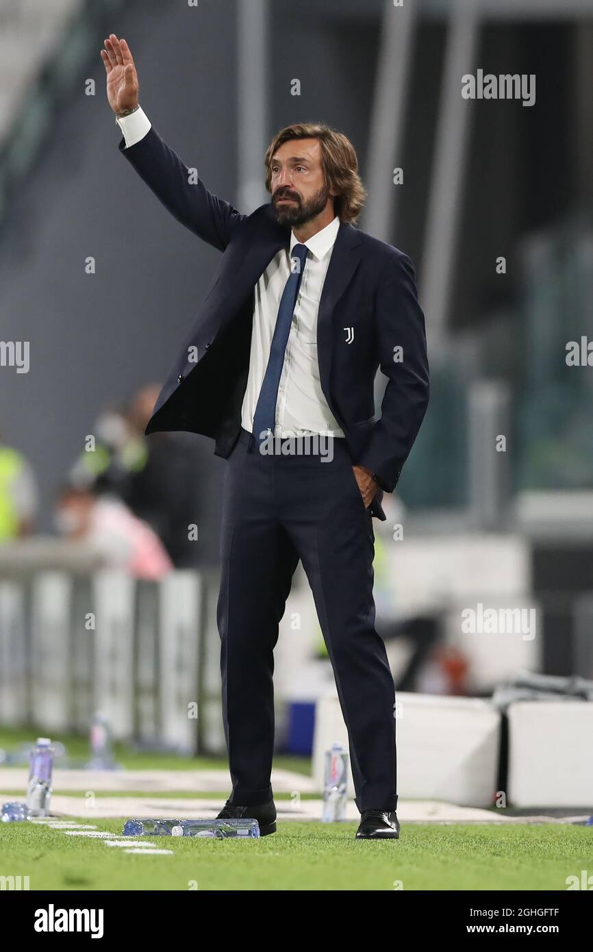 Andrea Pirlo Head coach of Juventus reacts during the Serie A match at ...