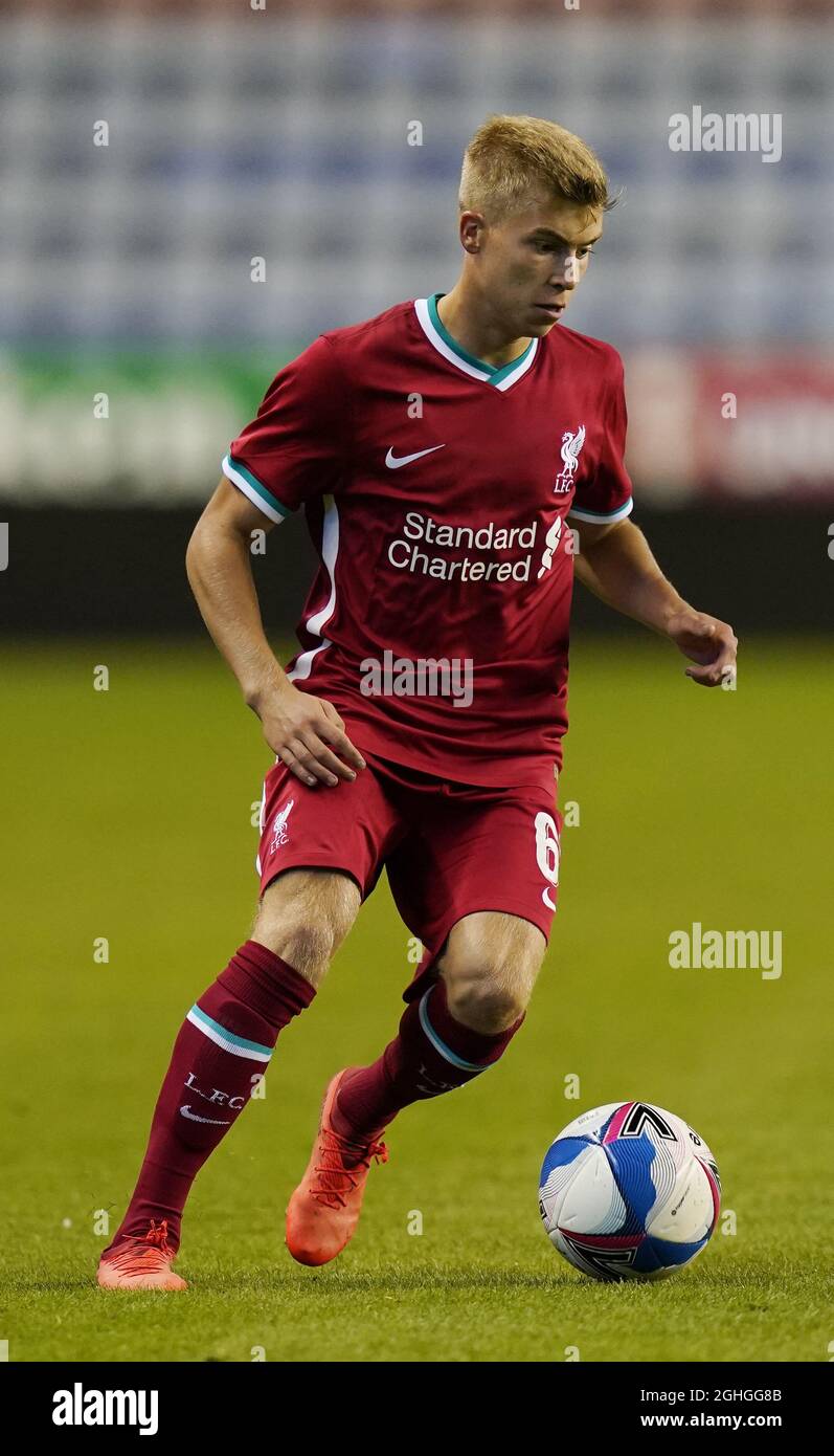 Jack Bearne of Liverpool during the EFL Trophy match at the DW Stadium ...