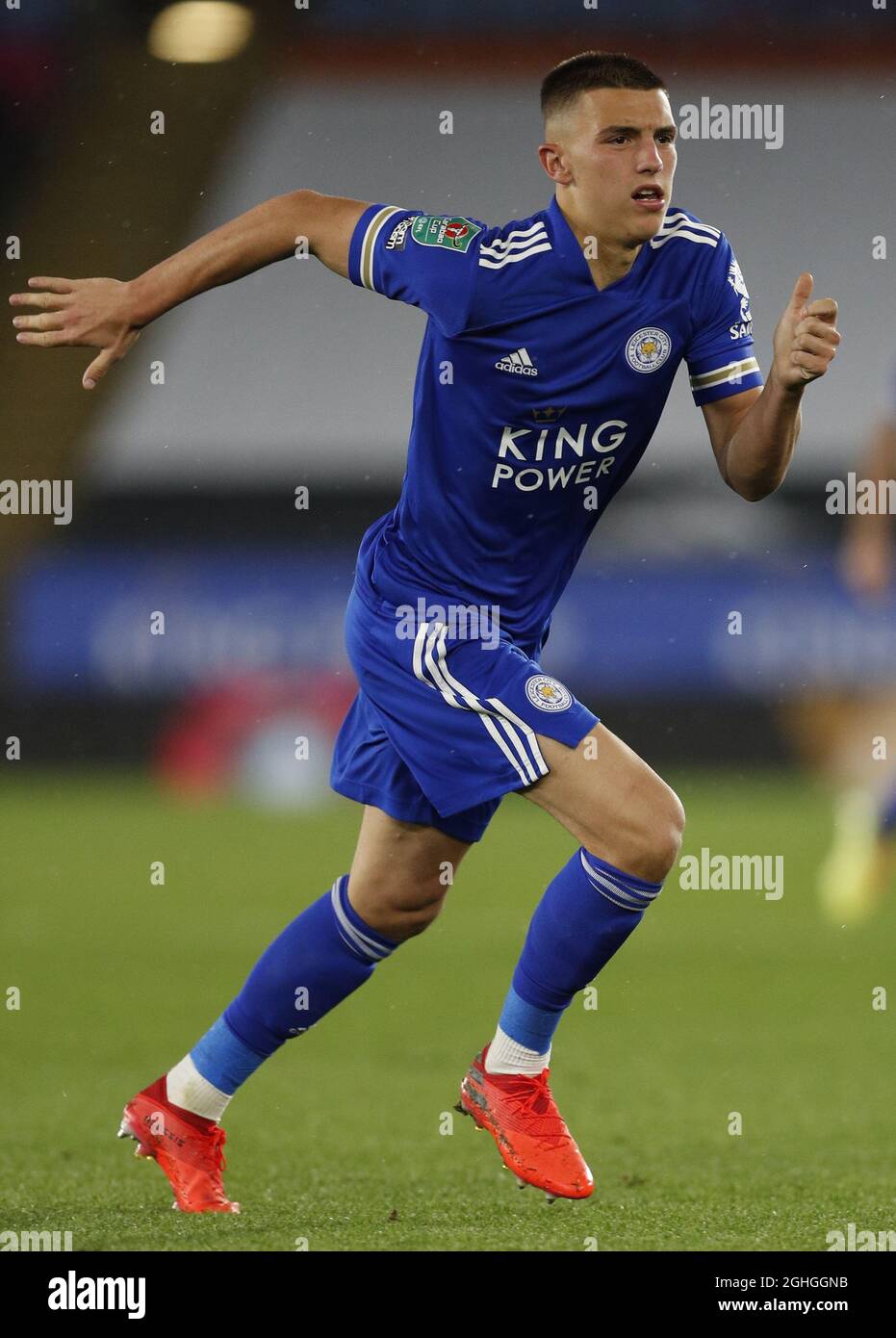 Luke Thomas of Leicester City during the Carabao Cup match at the King ...