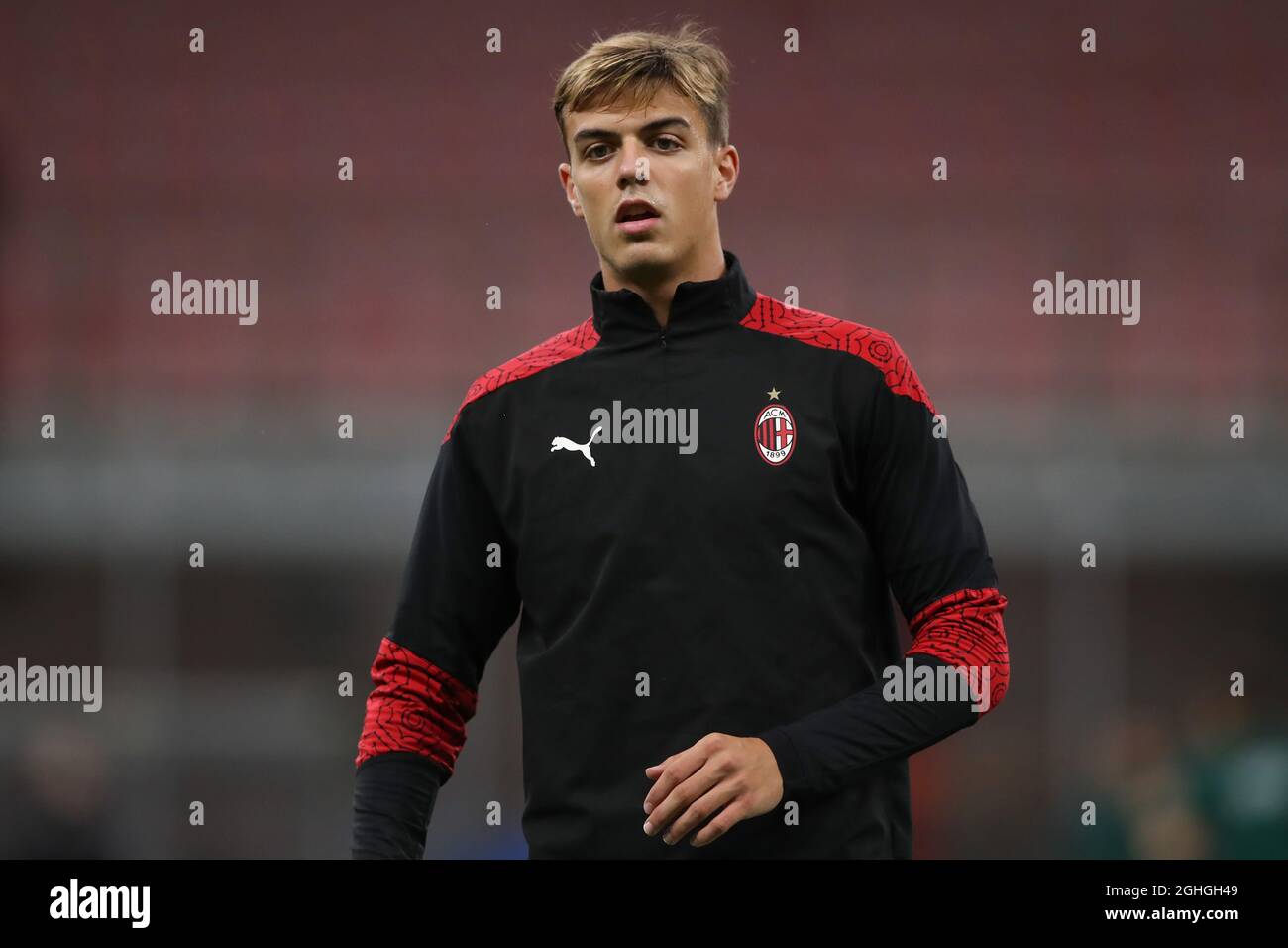 Daniel Maldini of AC Milan during the warm up prior to the UEFA Europa ...