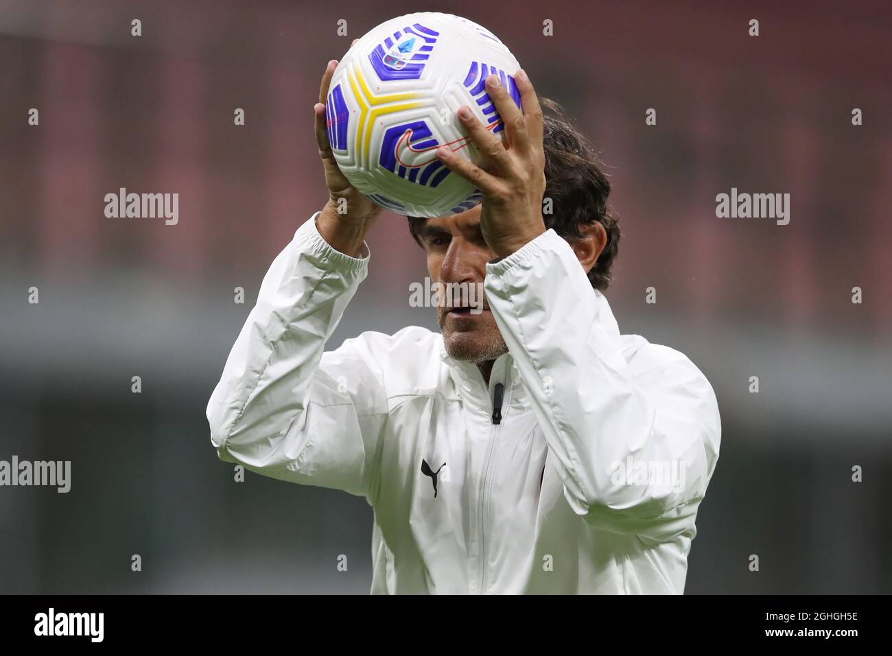AC Milan goalkeeping coach Luigi Ragno during the warm up prior to the ...