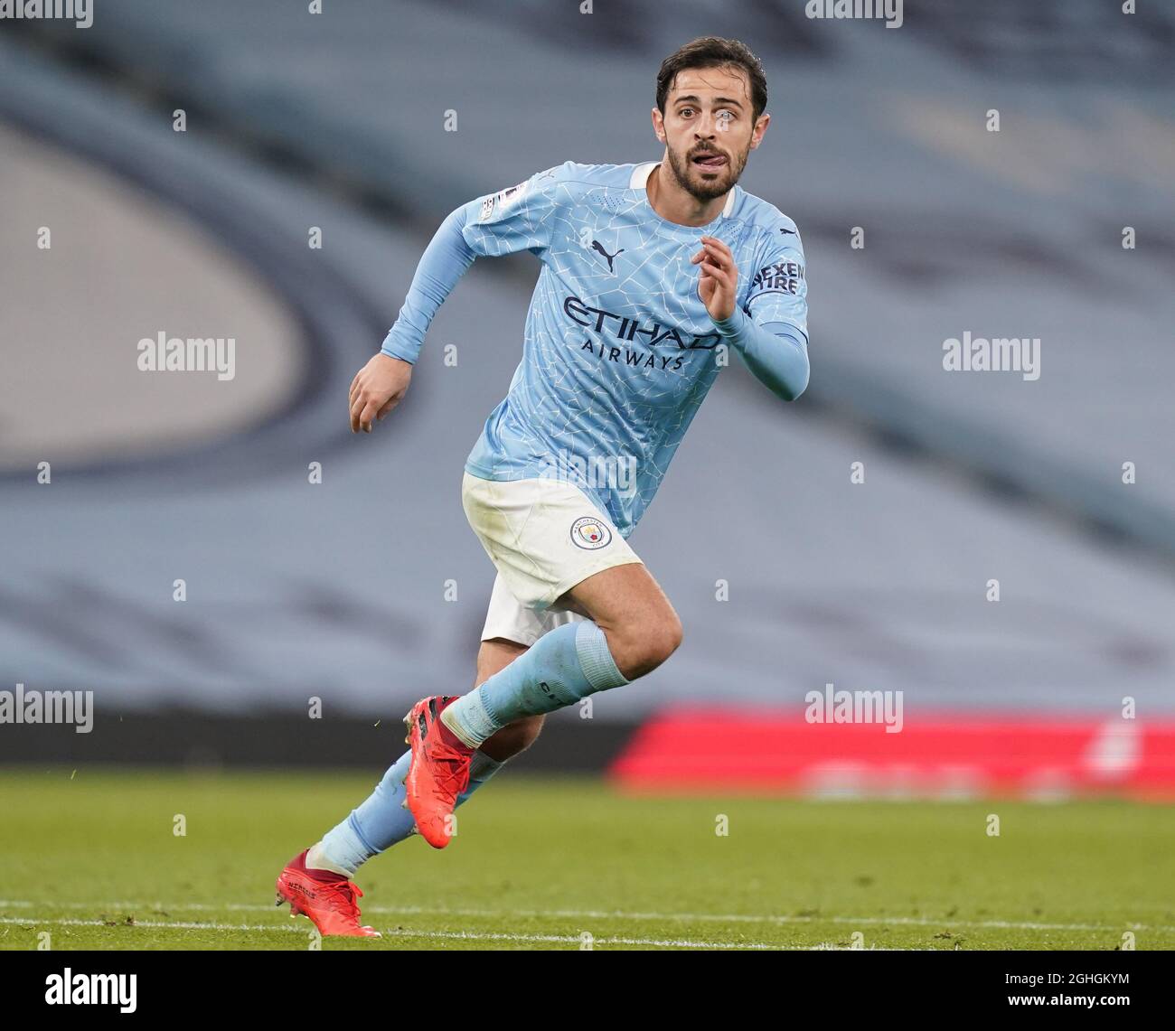 Bernardo Silva of Manchester City during the Premier League match at the Etihad Stadium ...
