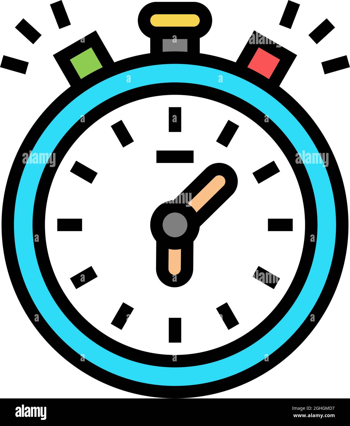 stopwatch playing time counting color icon vector illustration Stock ...
