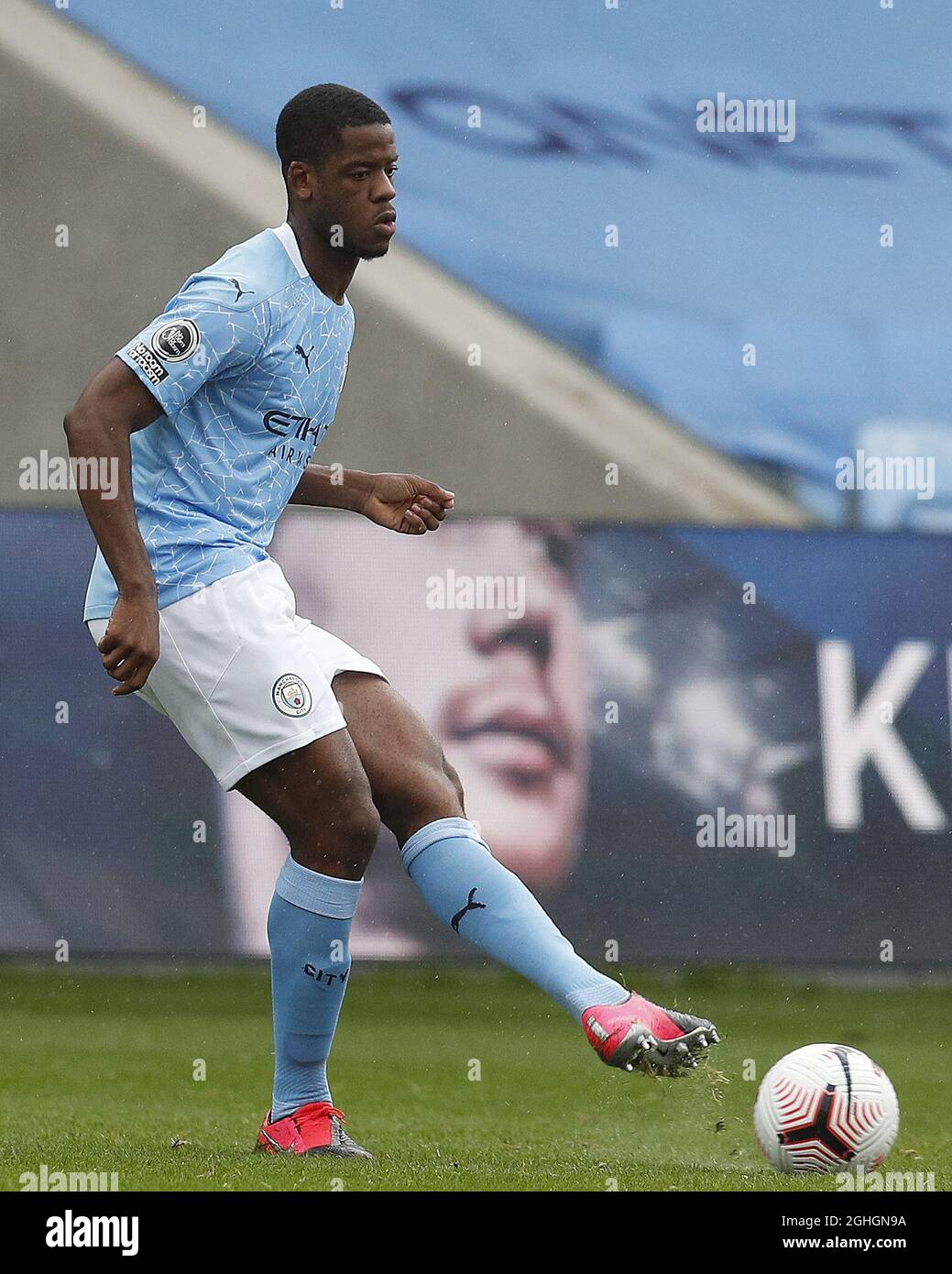 Luke Mbete-Tabu of Manchester City during the Premier League 2 match at ...