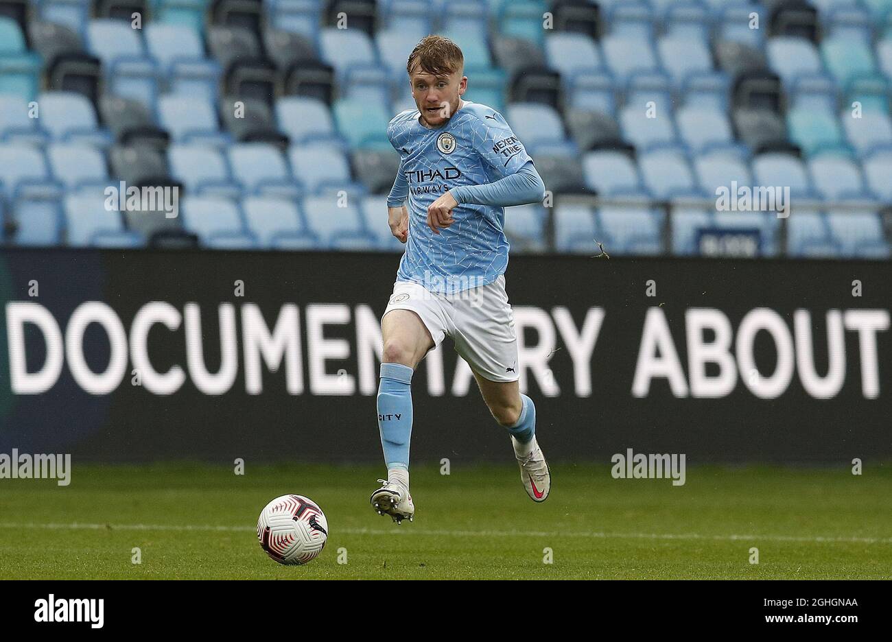 Tommy Doyle of Manchester City during the Premier League 2 match at ...