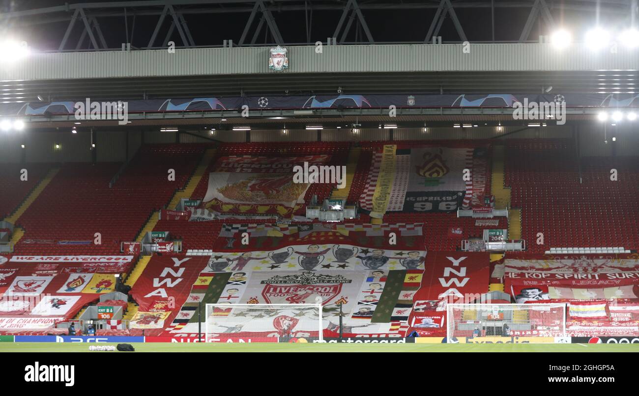 The empty stadium at Anfield while European countries are allowing fans ...