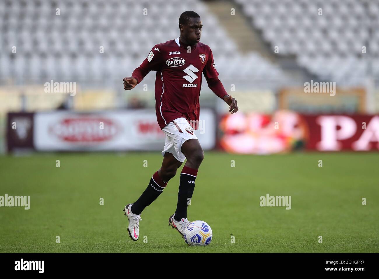 Wilfried Singo of Torino FC during the Coppa Italia match at Stadio Grande Torino, Turin ...