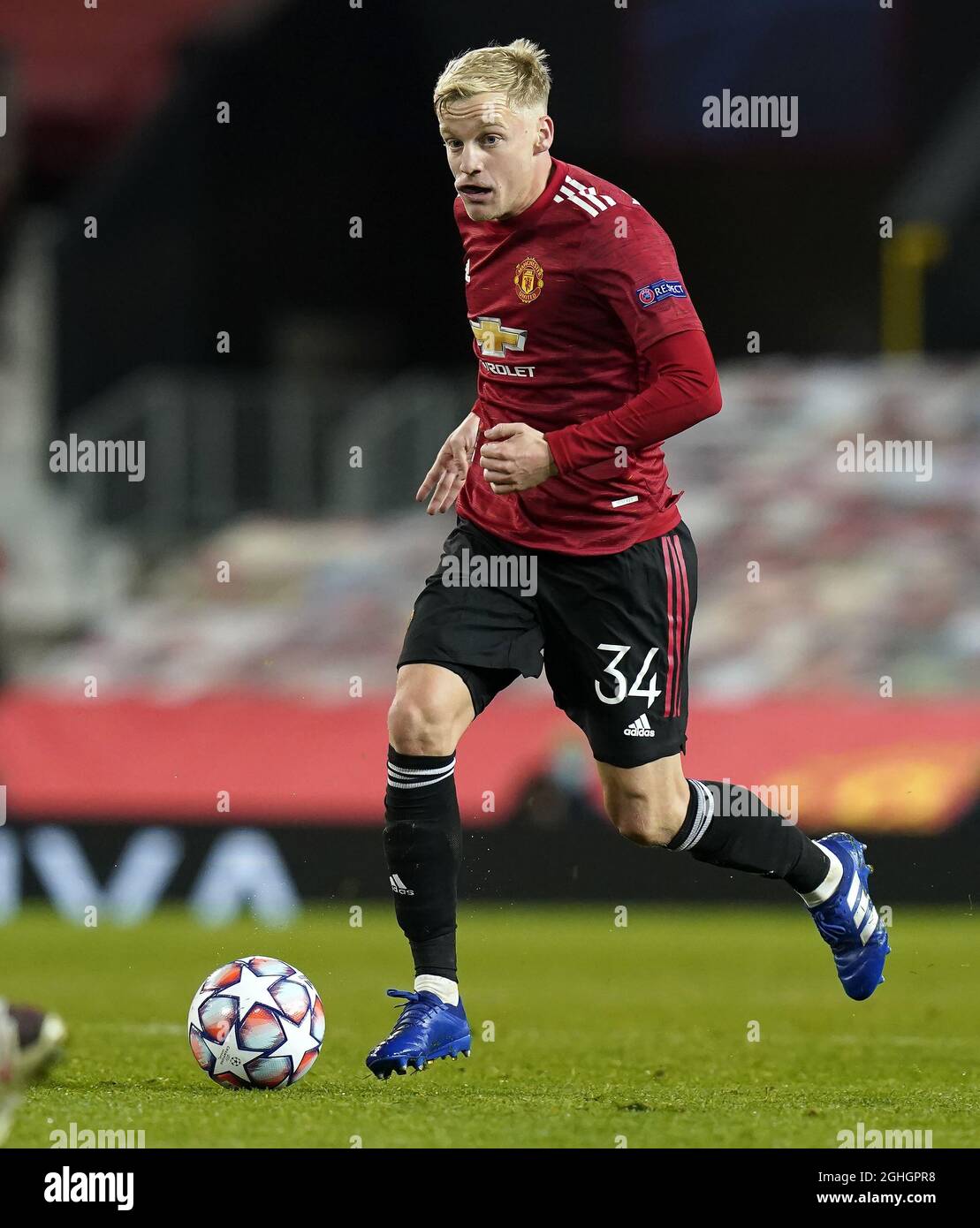 Donny Van de Beek of Manchester United during the UEFA Champions League ...