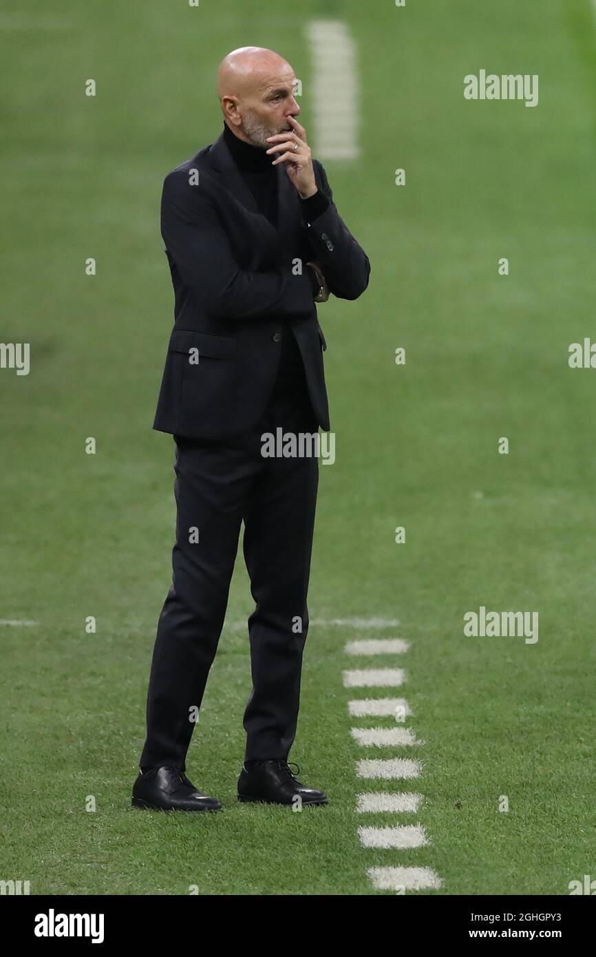 Stefano Pioli Head coach of AC Milan looks on during the UEFA Champions ...