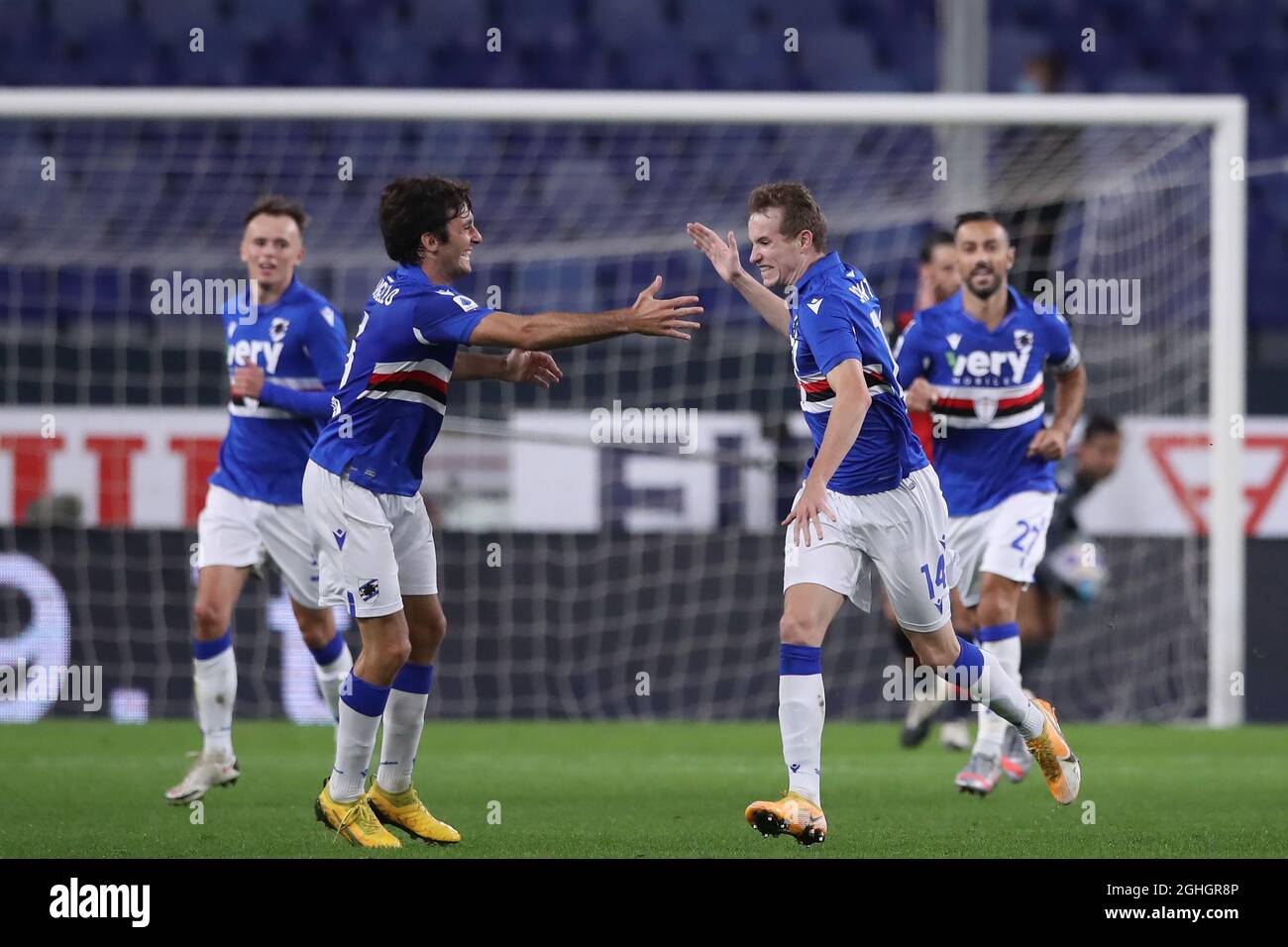 Jakub Jankto of UC Sampdoria celebrates after scoring to give the side ...