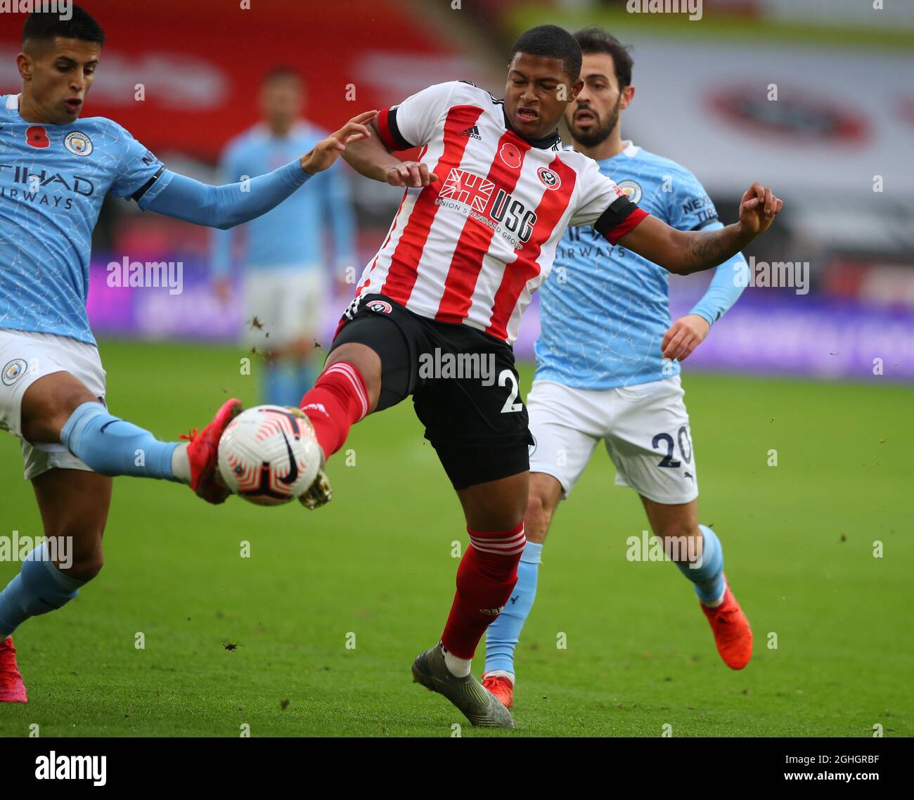 Rhian Brewster of Sheffield Utd during the Premier League match at Bramall Lane, Sheffield ...