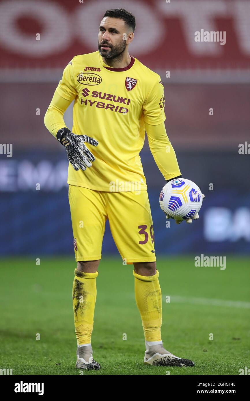 Salvatore Sirigu of Torino FC feels the matchball during the Serie A ...