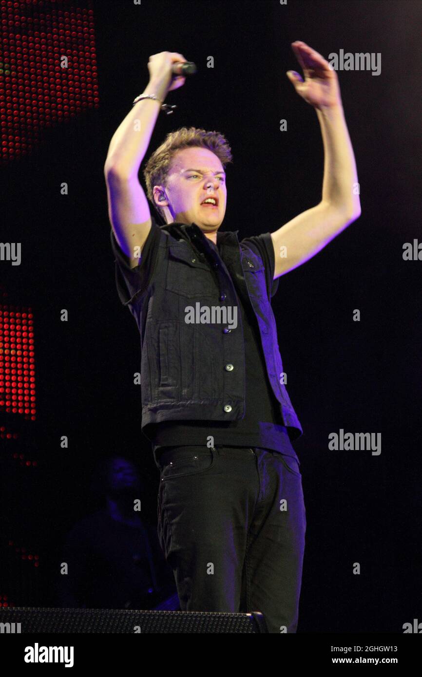 London, UK. Conor Maynard performing live at Girlguiding Big Gig 2013 at the Wembley Arena ...