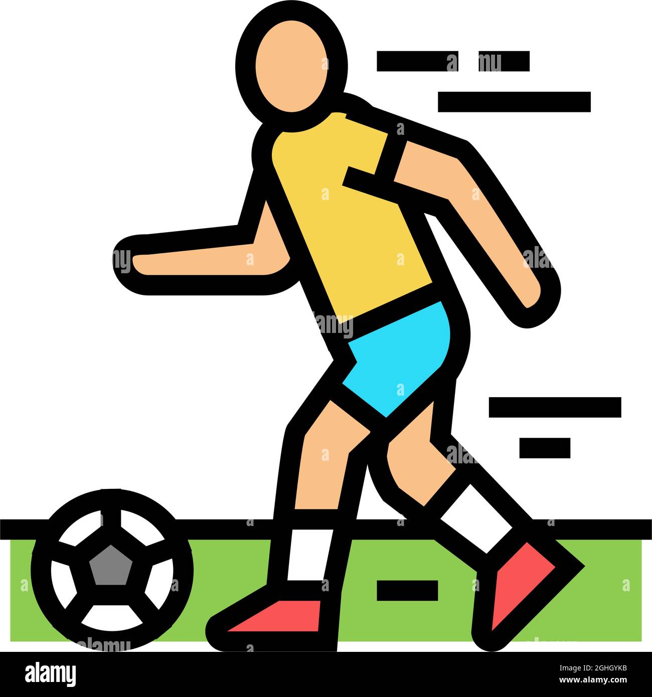 football player color icon vector illustration Stock Vector Image & Art ...
