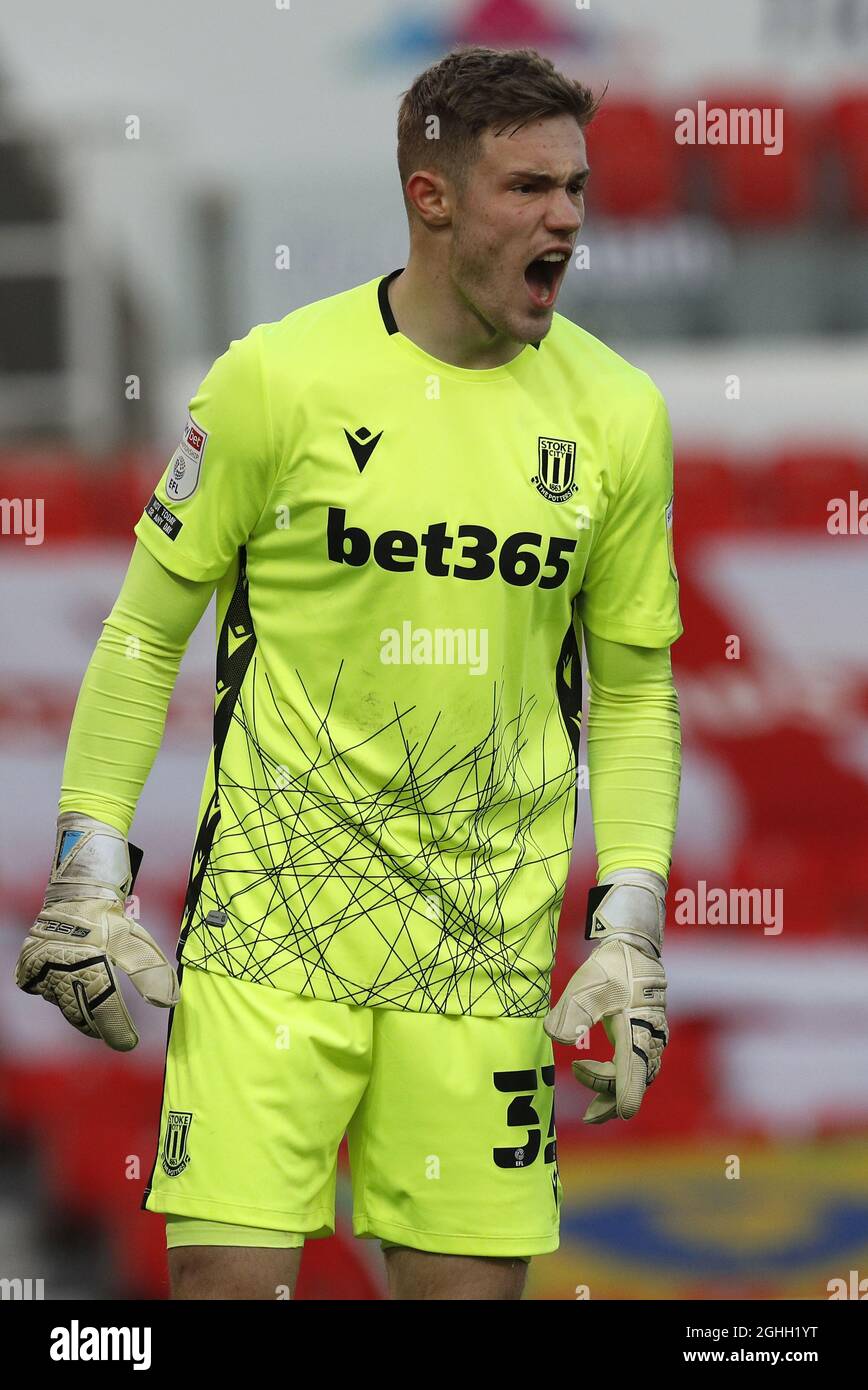 Joe Bursik of Stoke City during the Sky Bet Championship match at The ...