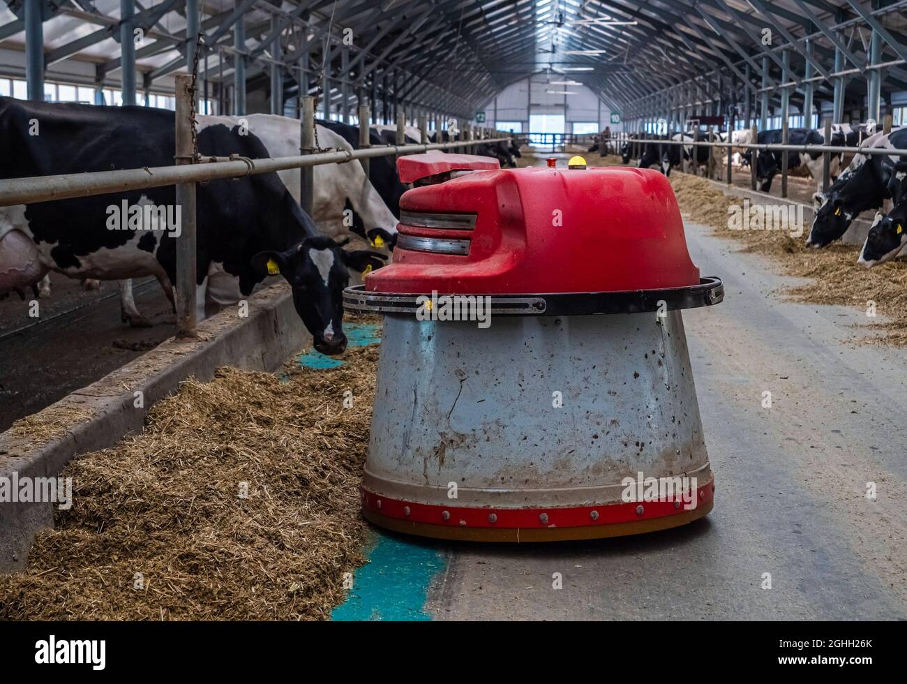 The robot farmer is programmed to automate the feeding process of the ...
