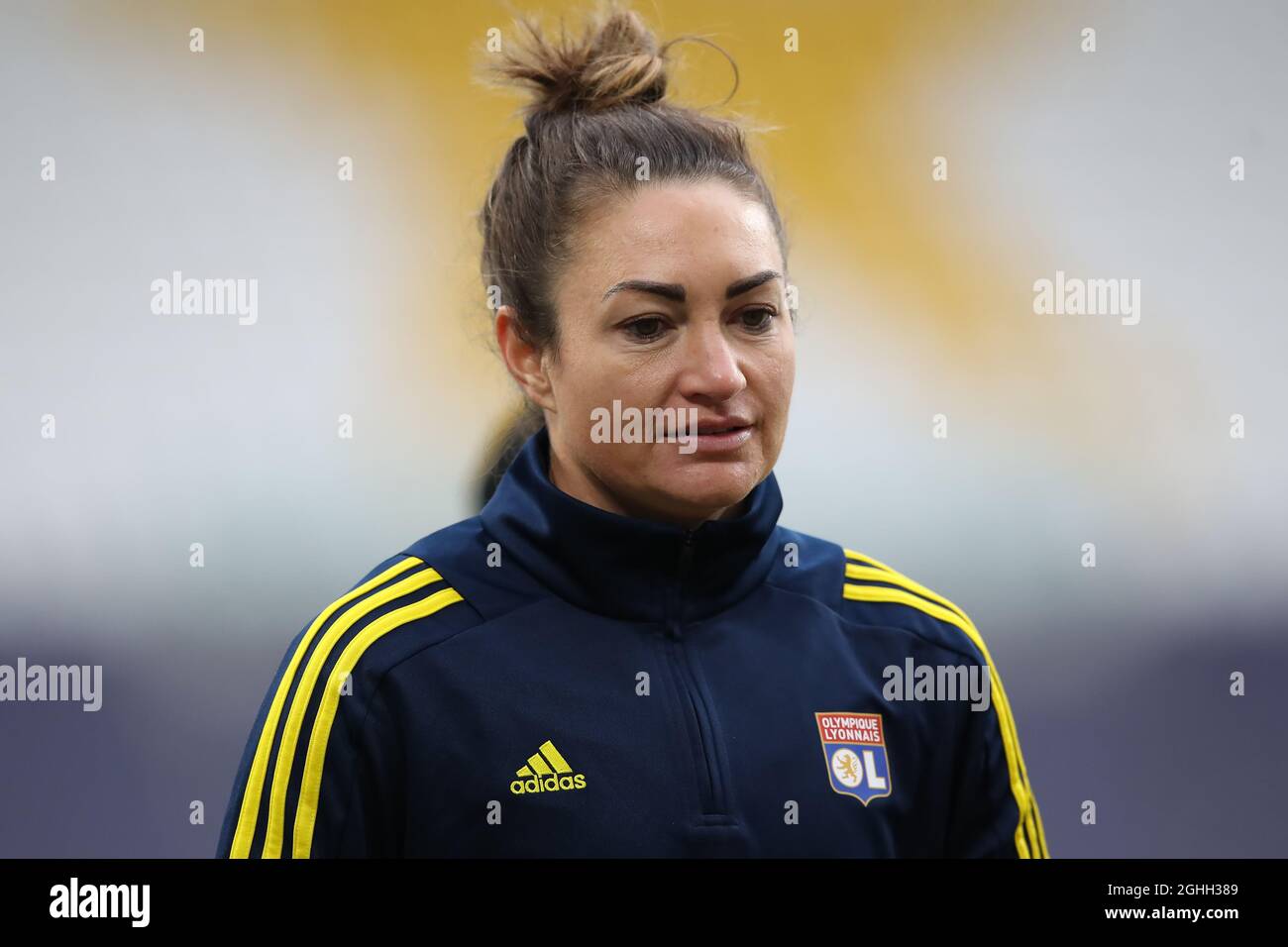 Jodie Taylor of Lyon during the warm up prior to the UEFA Womens ...