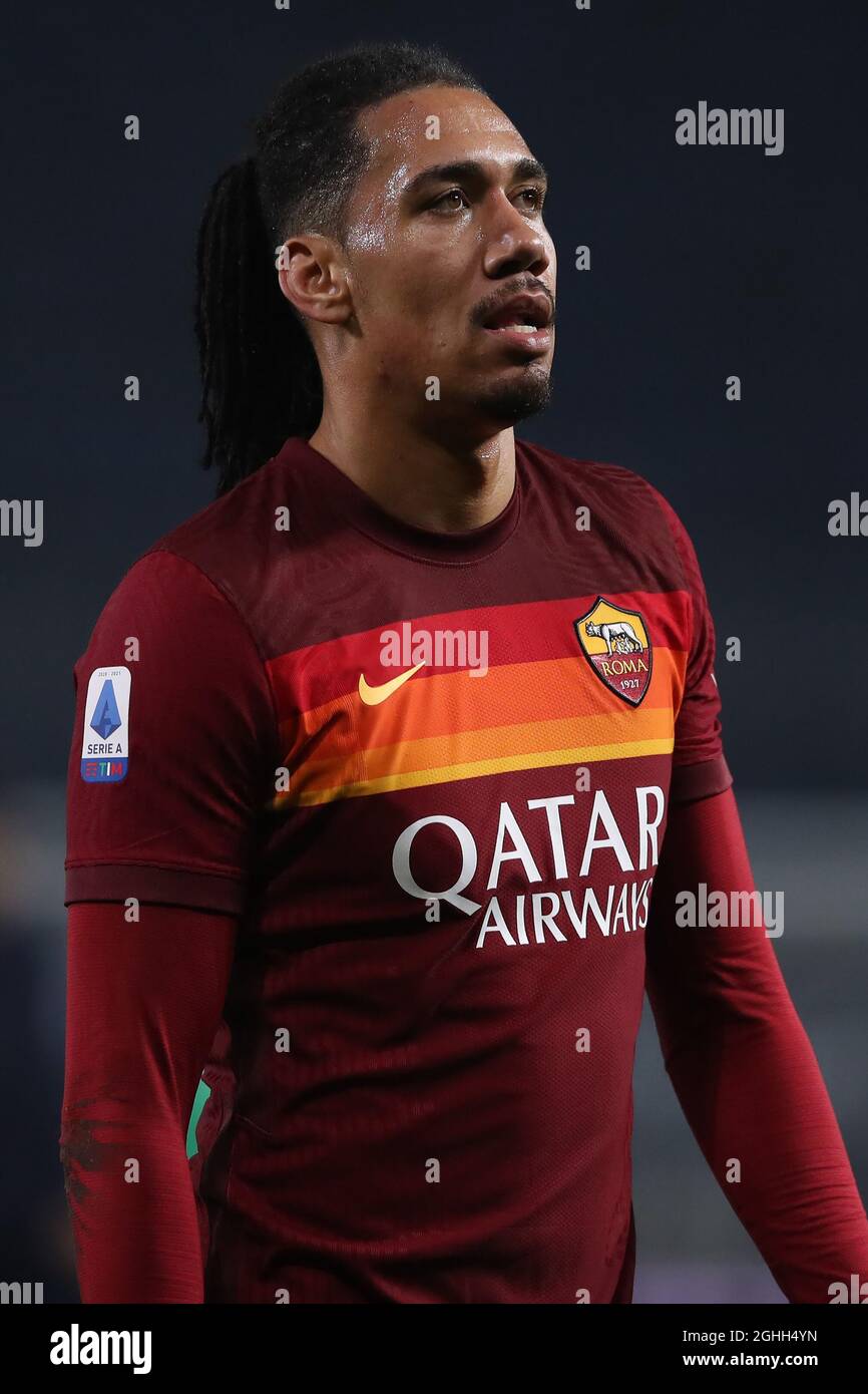 Chris Smalling of AS Roma during the Serie A match at Gewiss Stadium ...