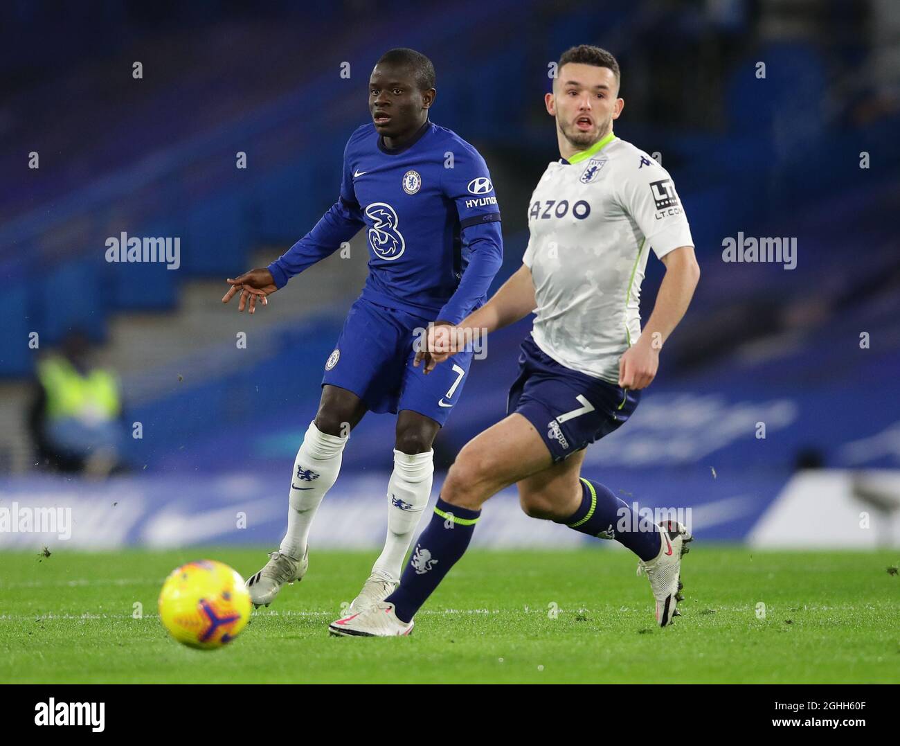 Ngolo Kante of Chelsea and John McGinn of Aston Villa during the ...