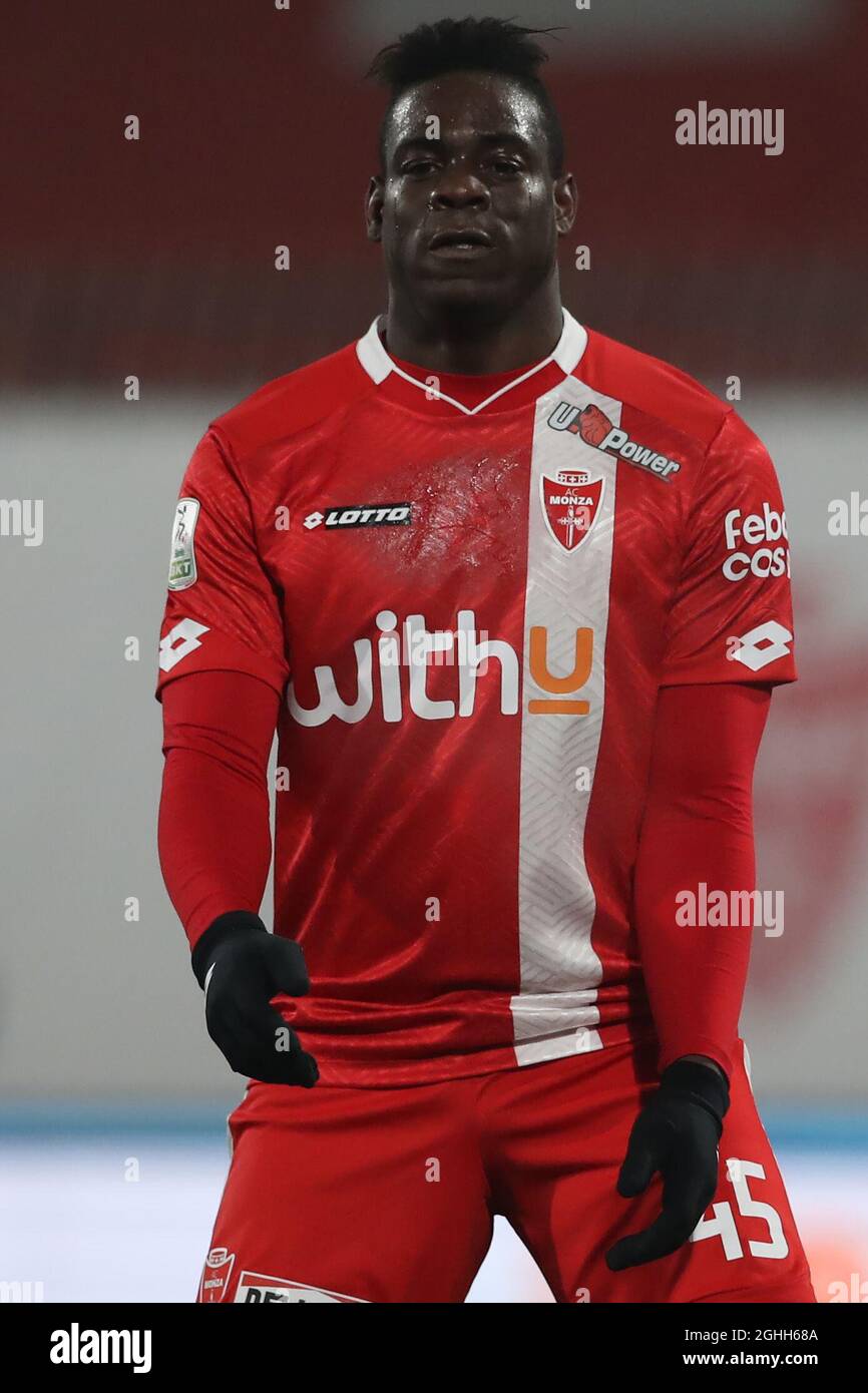 Mario Balotelli of AC Monza reacts during the Serie B match at U-Power ...