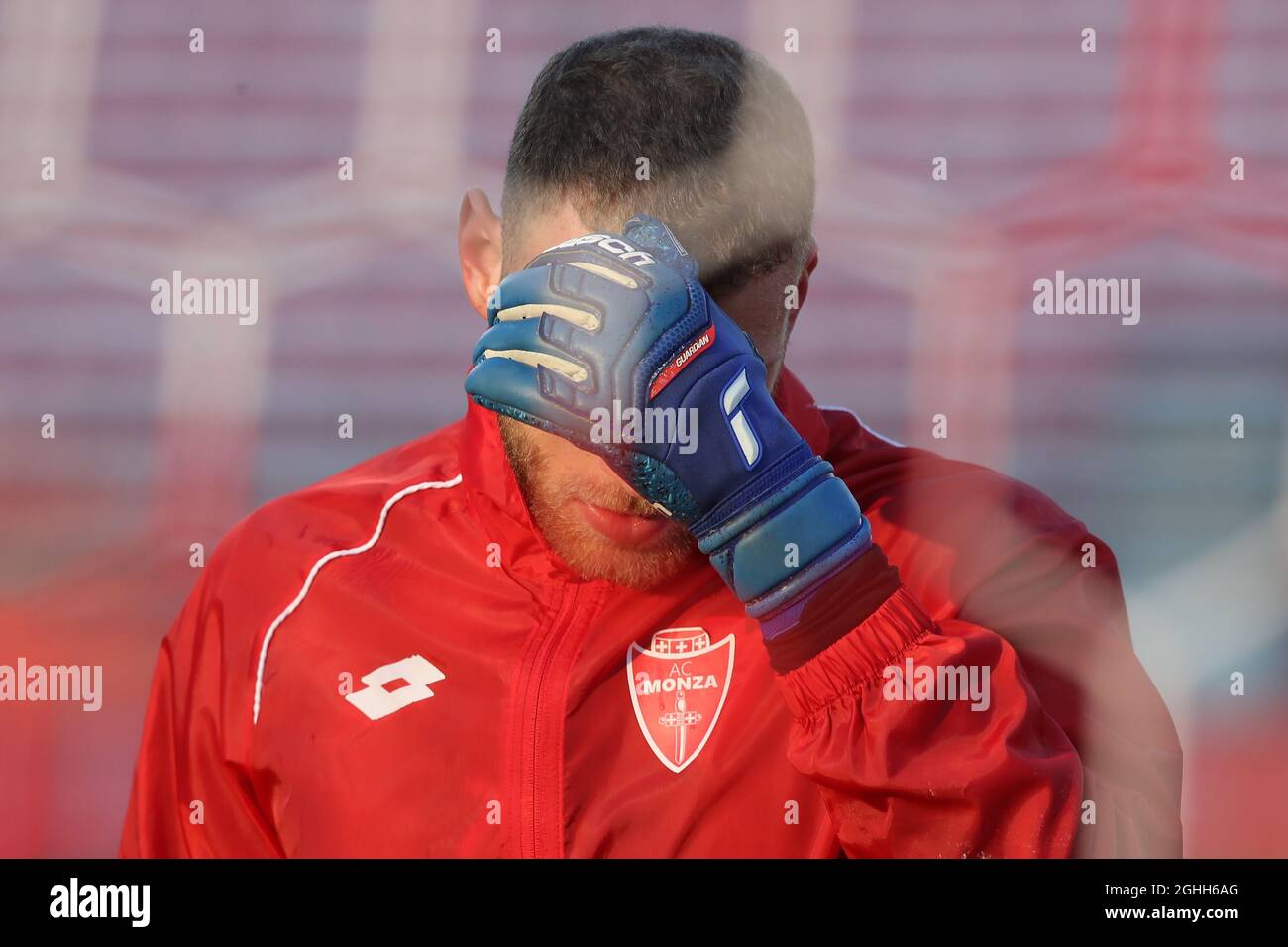 Michele Di Gregorio of AC Monza during the warm up prior to the Serie B ...