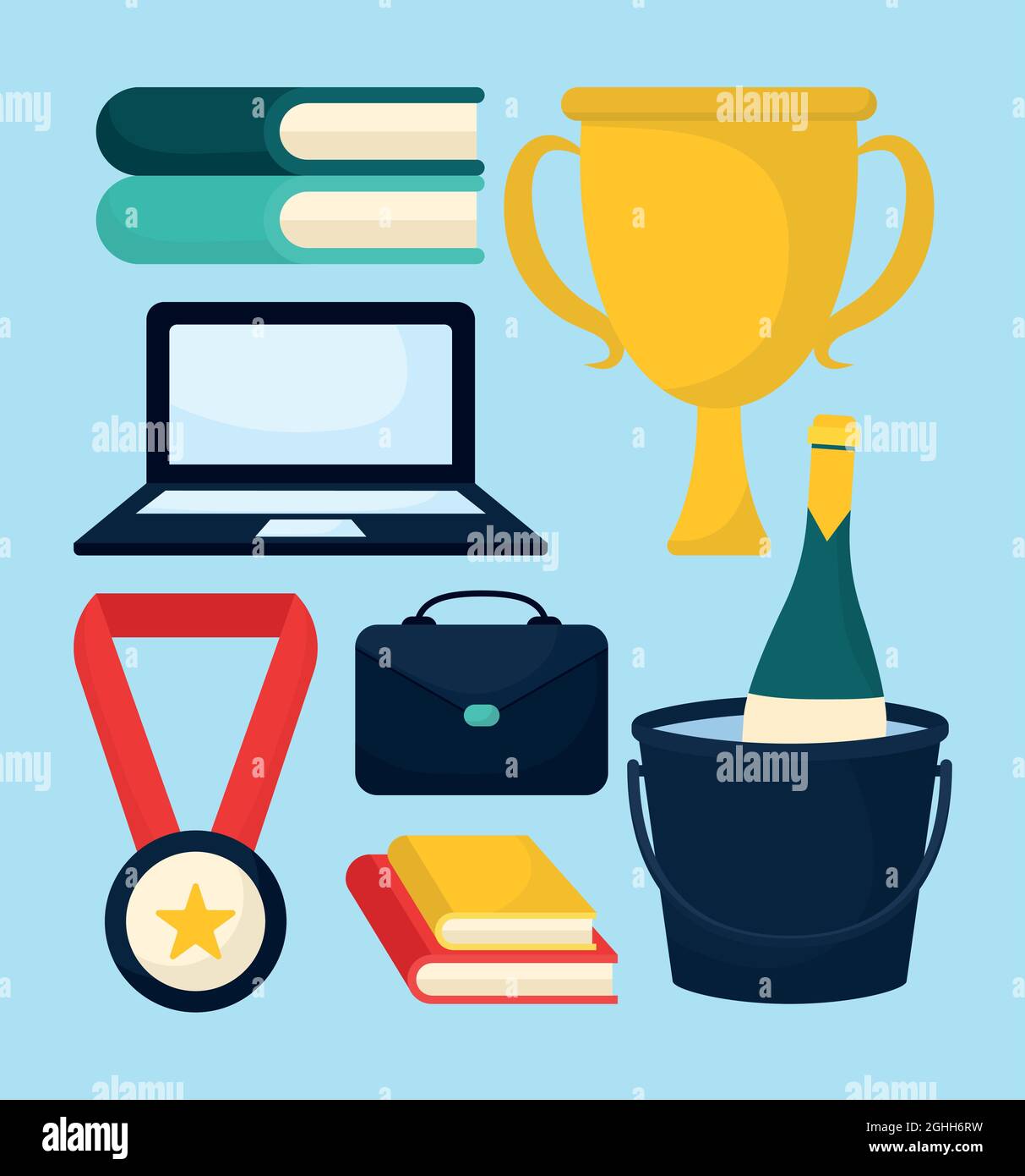 seven graduation items Stock Vector Image & Art - Alamy