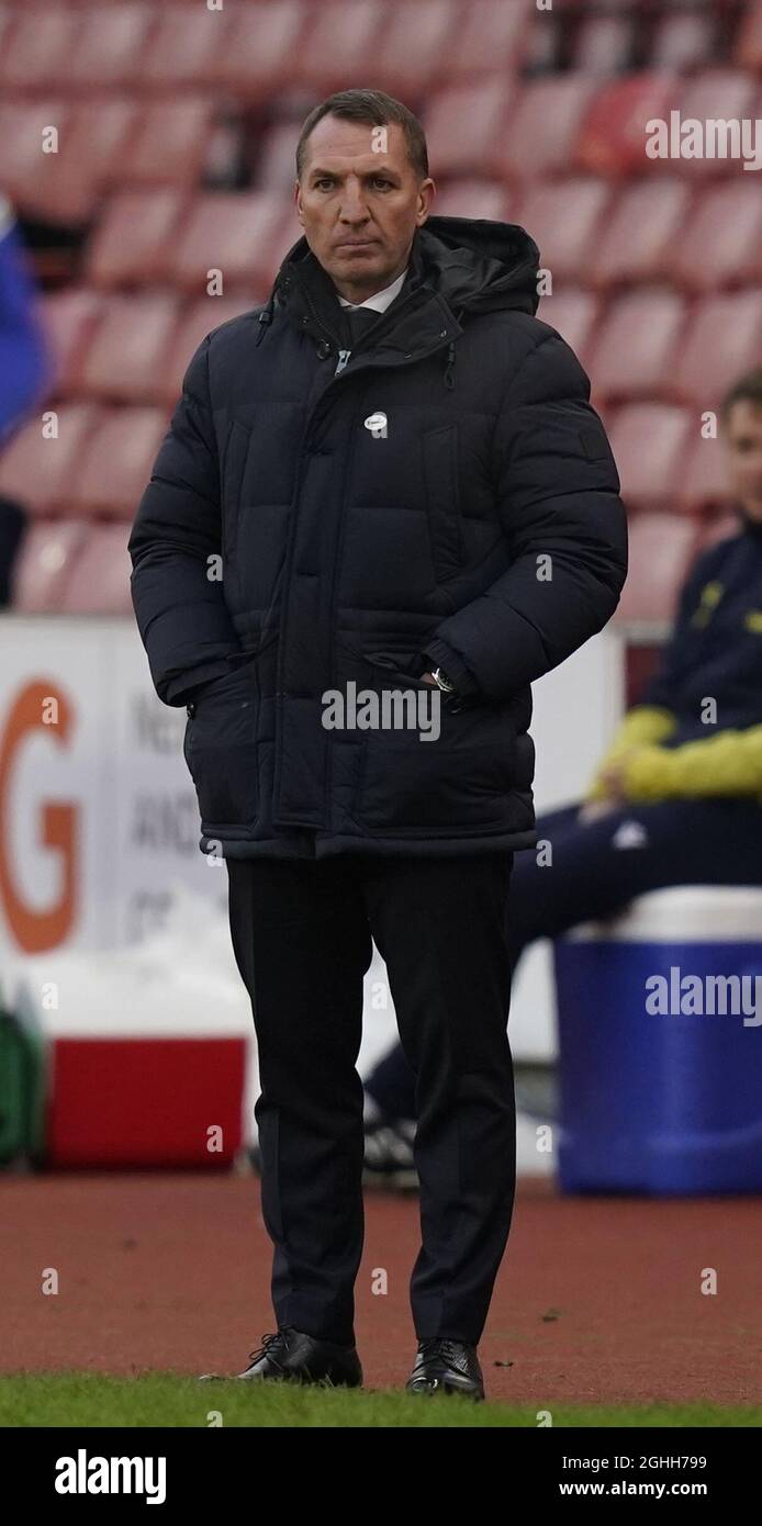 Brendan Rogers manager of Leicester City looks on during the FA Cup ...
