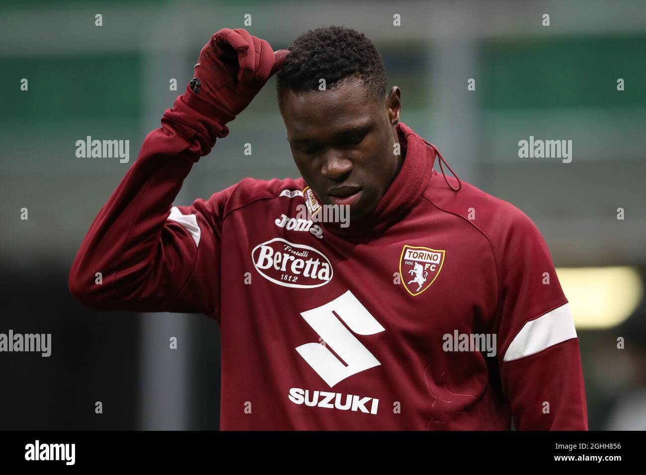 Wilfried Singo of Torino FC during the warm up prior to the Serie A ...