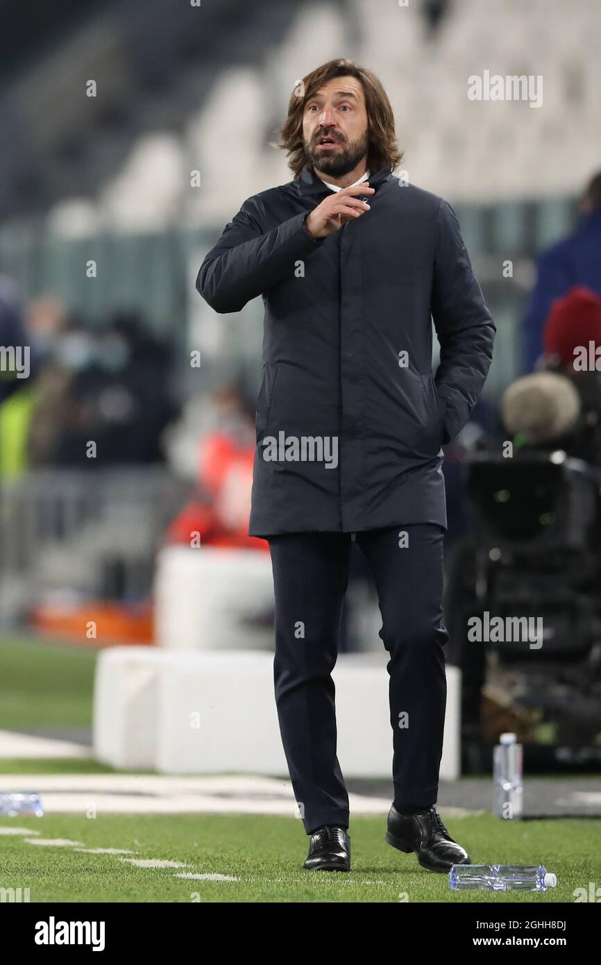 Andrea Pirlo Head coach of Juventus reacts during the Coppa Italia ...