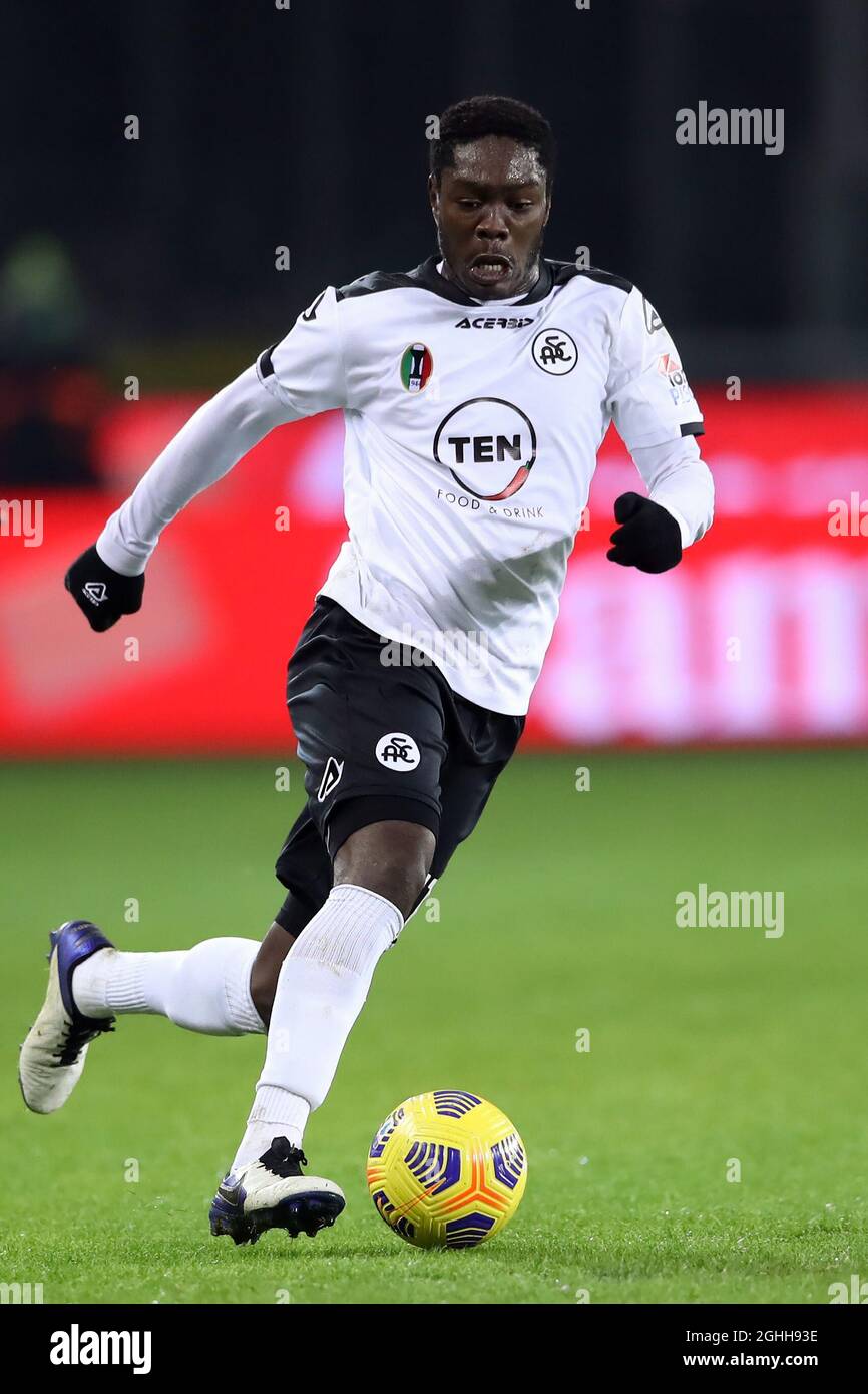 Emmanuel Gyasi of Spezia Calcio during the Serie A match at Stadio ...