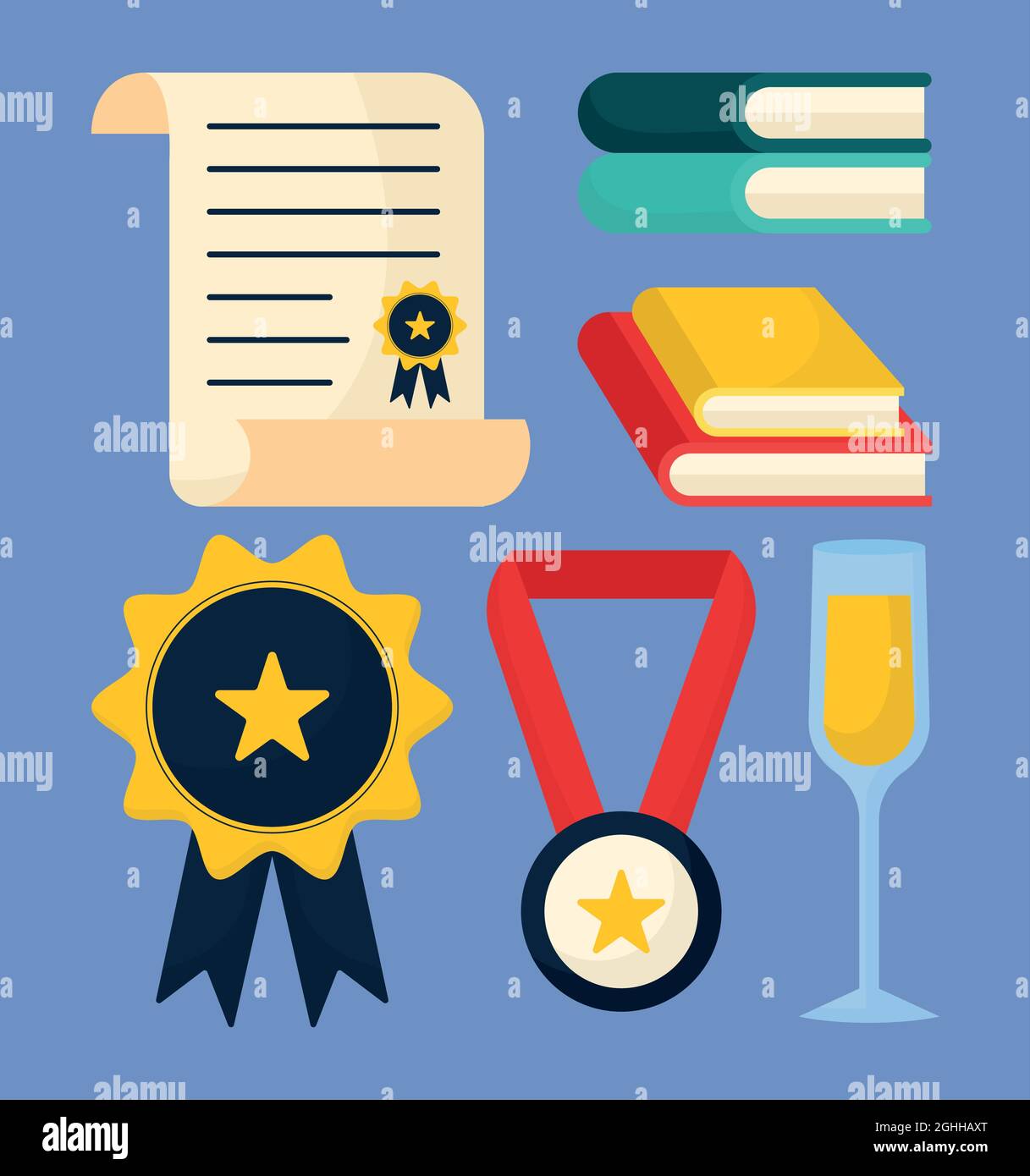 six graduation items Stock Vector Image & Art - Alamy