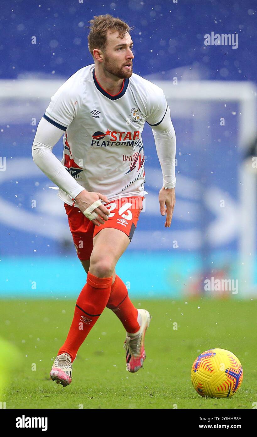 James Bree of Luton Town during the FA Cup match at Stamford Bridge ...