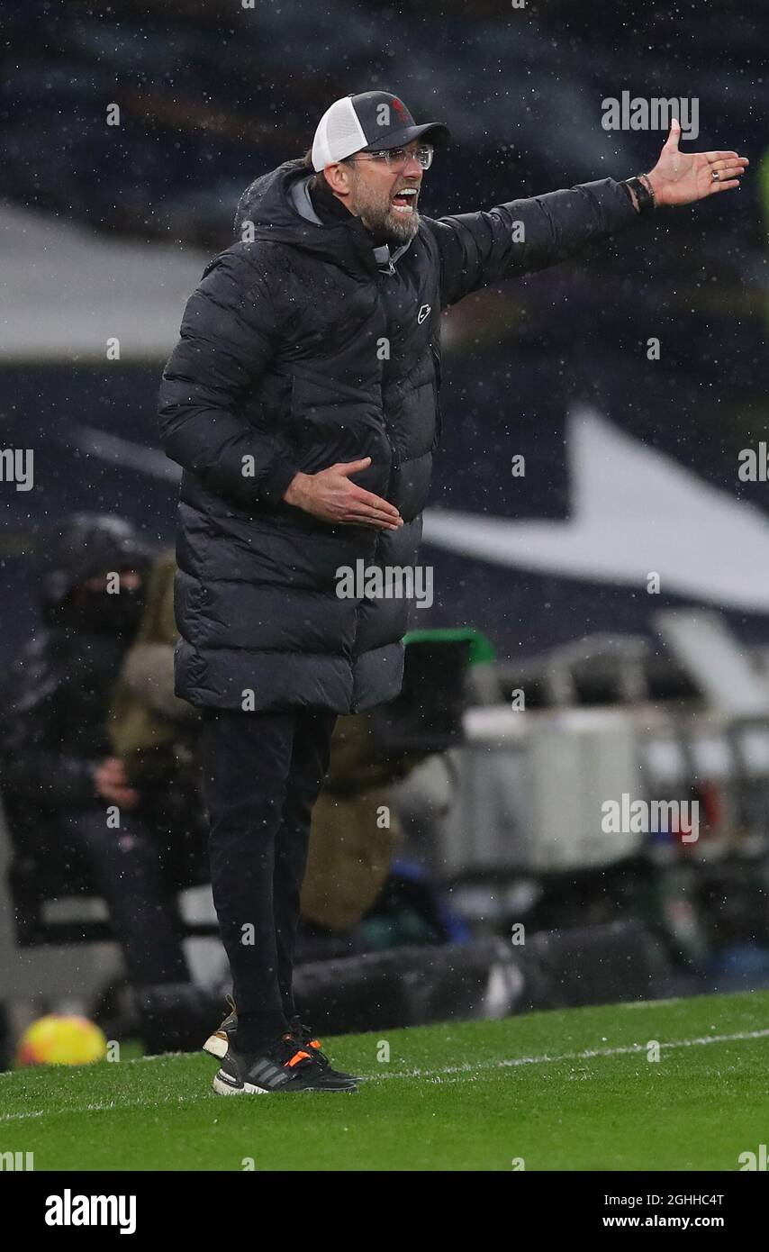 Jurgen Klopp manager of Liverpool protests the referees decision during ...