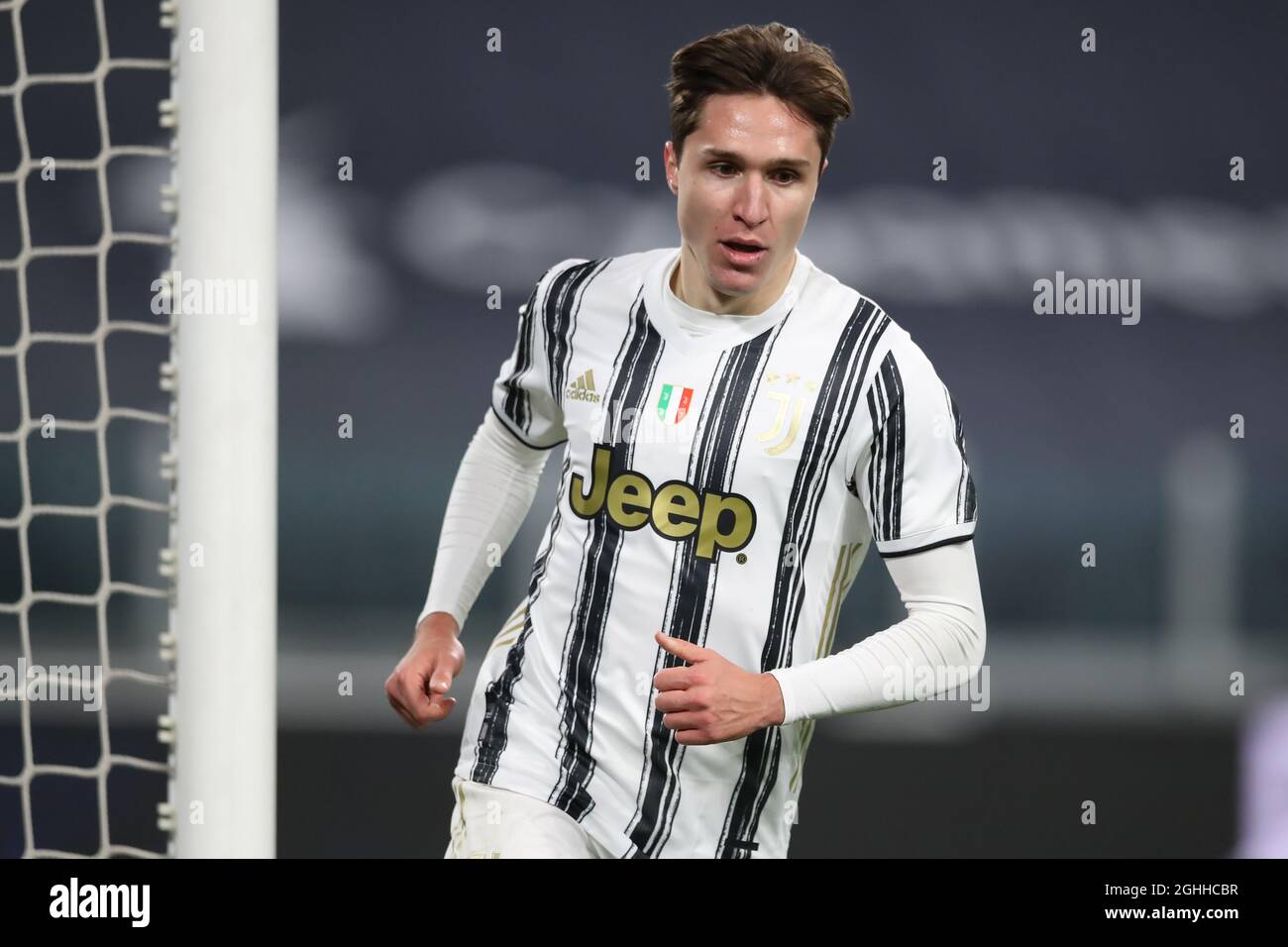 Federico Chiesa of Juventus celebrates after scoring a late goal to ...