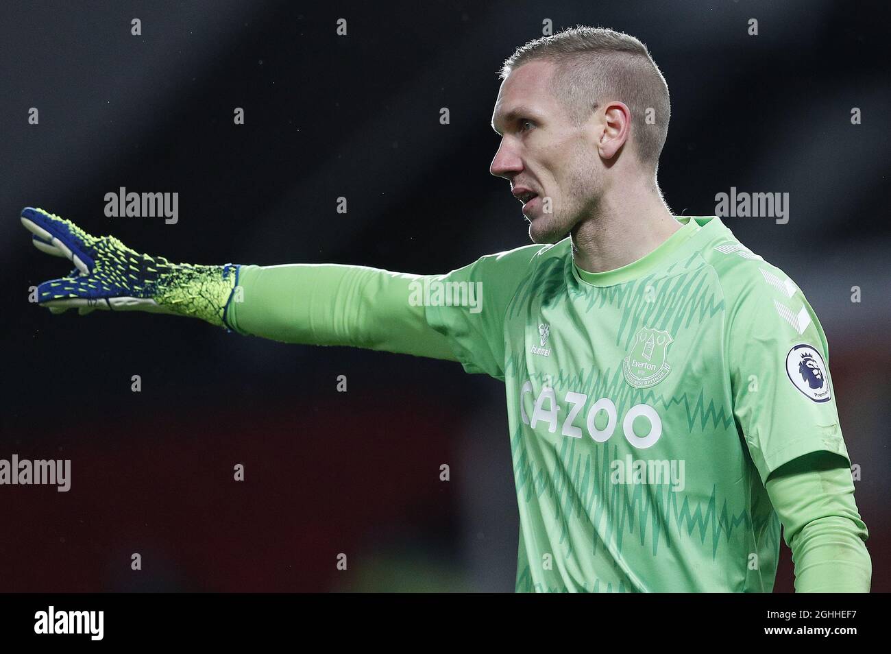 Robin Olsen of Everton during the Premier League match at Old Trafford ...