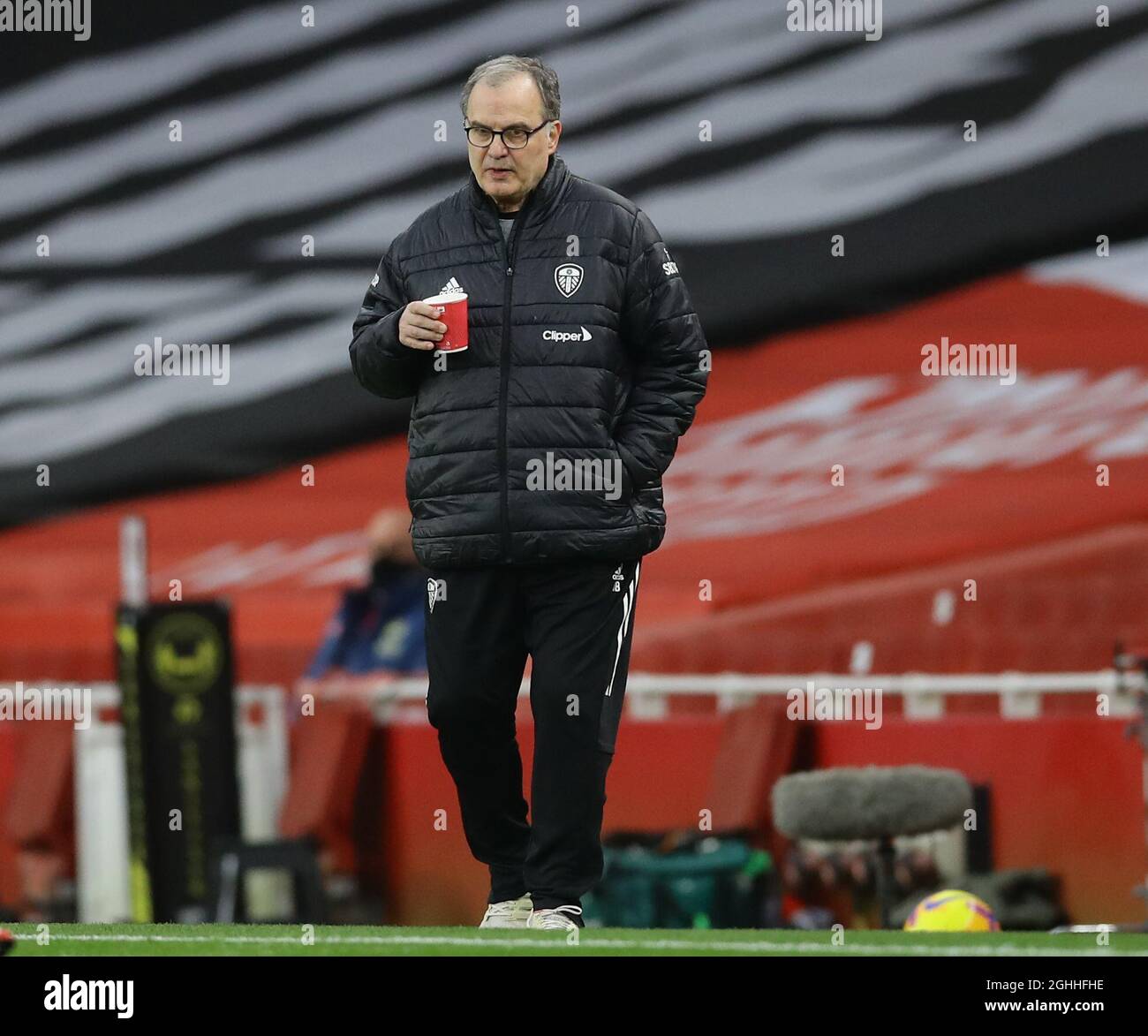 Marcelo Bielsa manager of of Leeds United looks on during the Premier ...