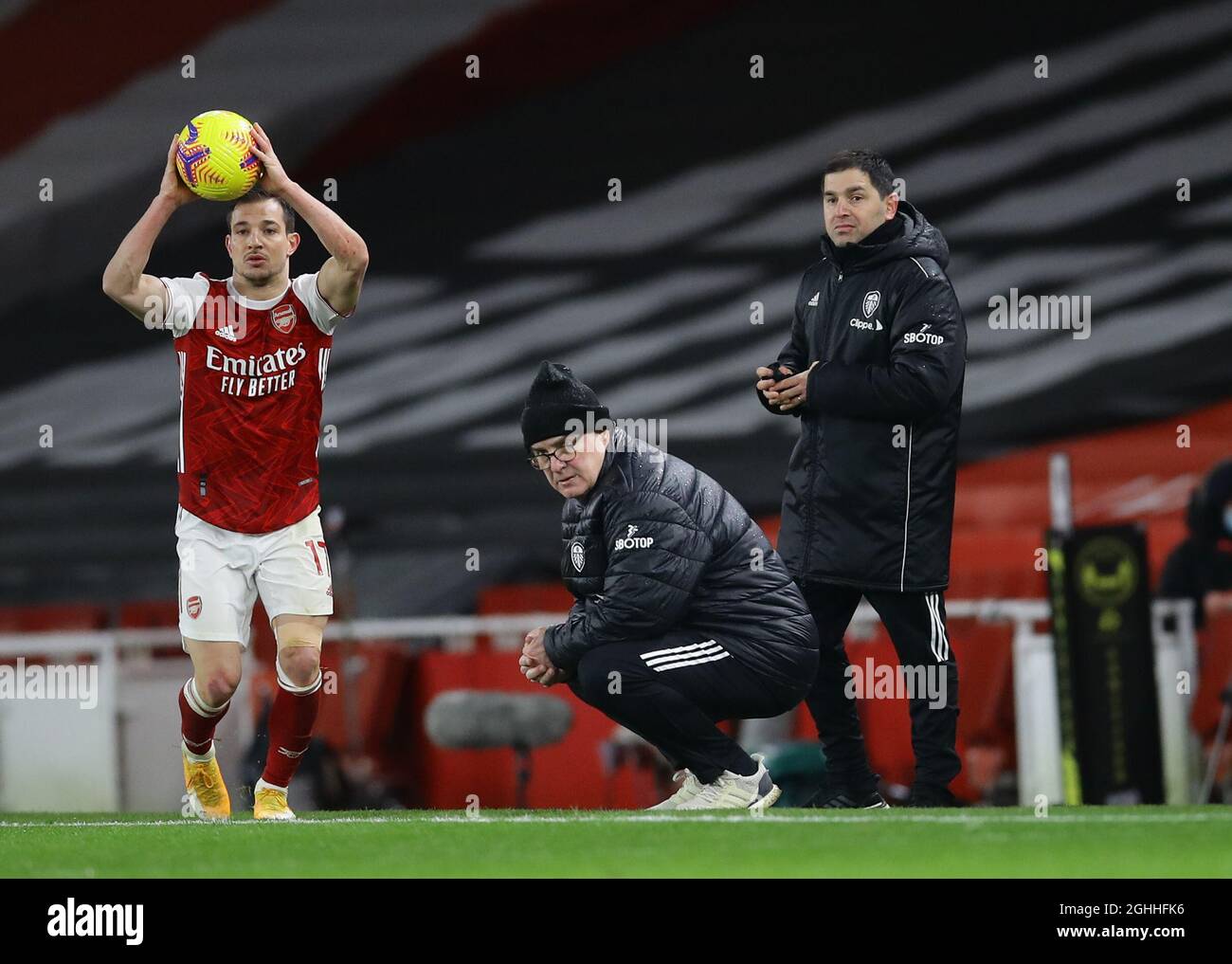 Marcelo Bielsa manager of of Leeds United looks on during the Premier ...