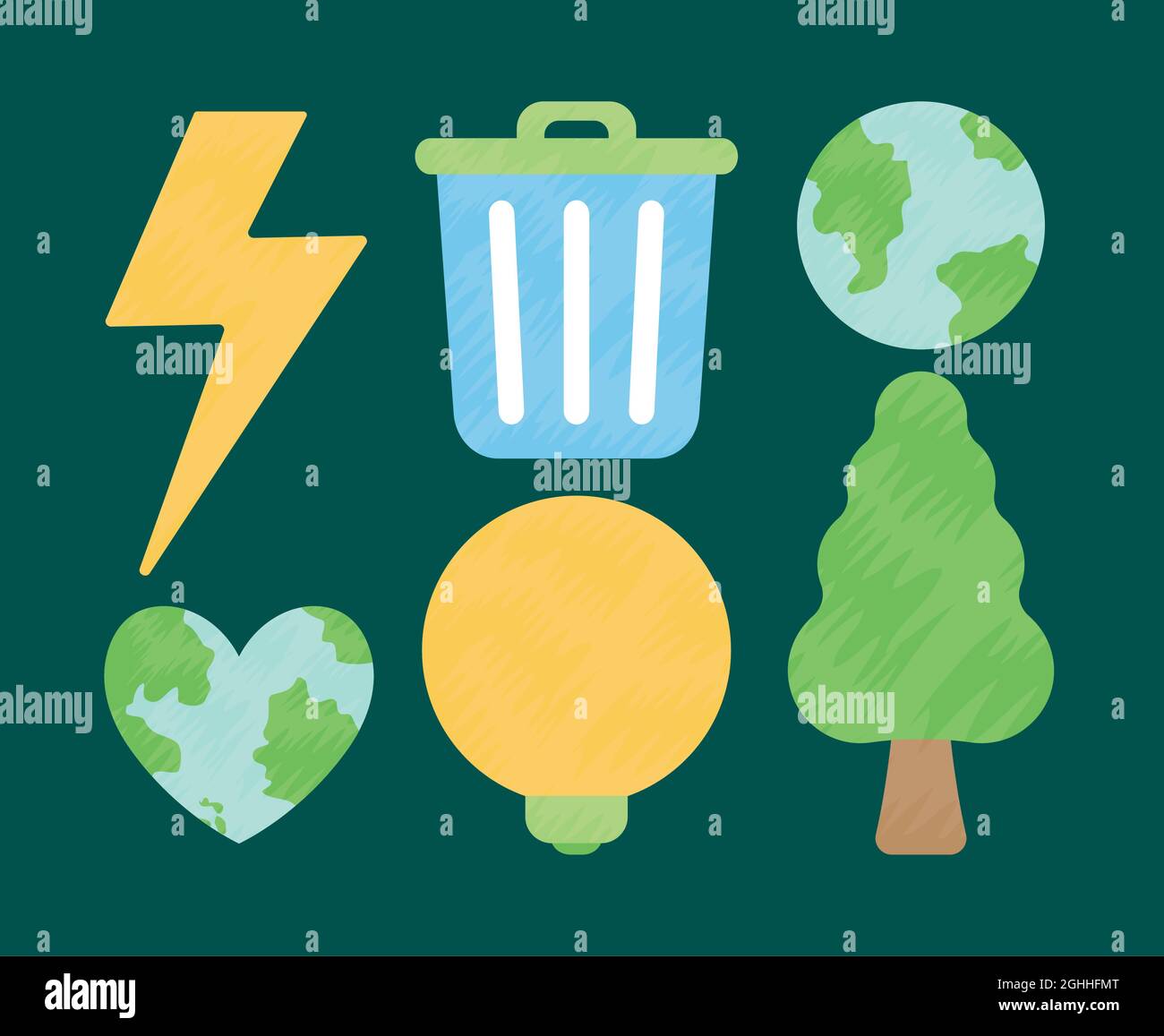 six sustainable items Stock Vector Image & Art - Alamy