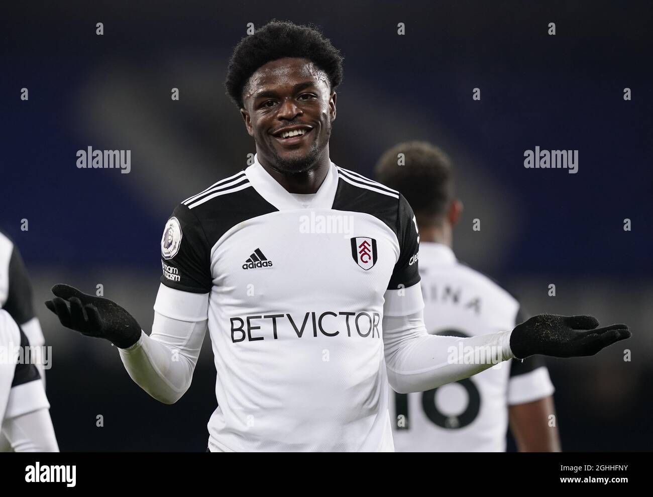 Josh Maja of Fulham celebrates scoring his second goal during the ...