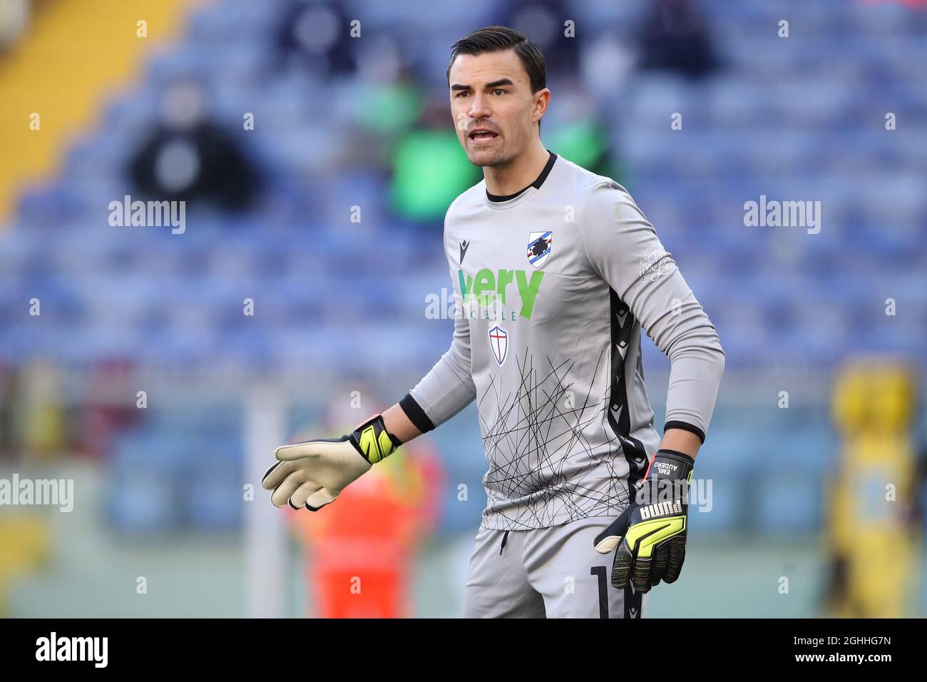 Emil Audero of UC Sampdoria reacts during the Serie A match at Luigi ...