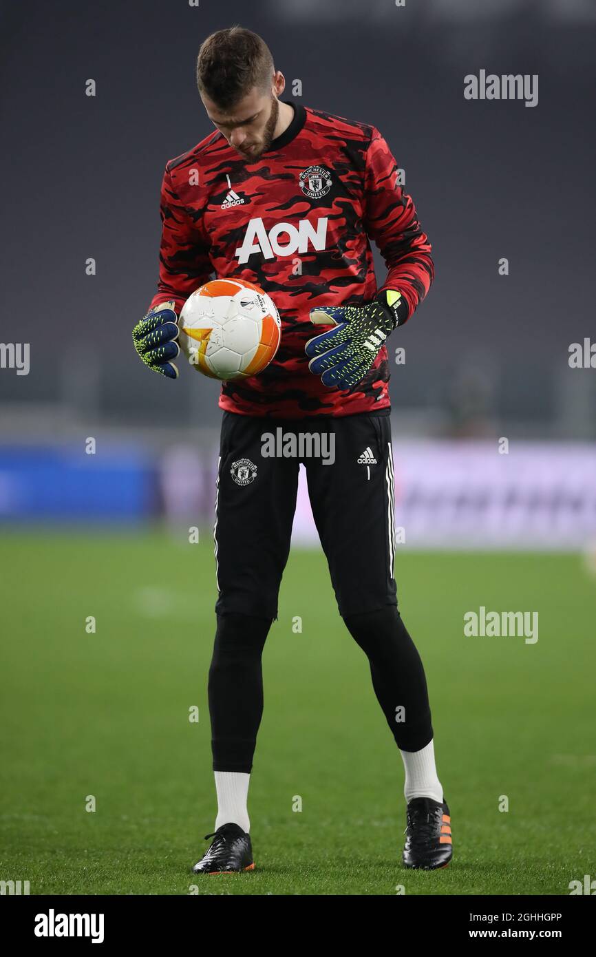 David De Gea of Manchester United during the warm up prior to the UEFA ...