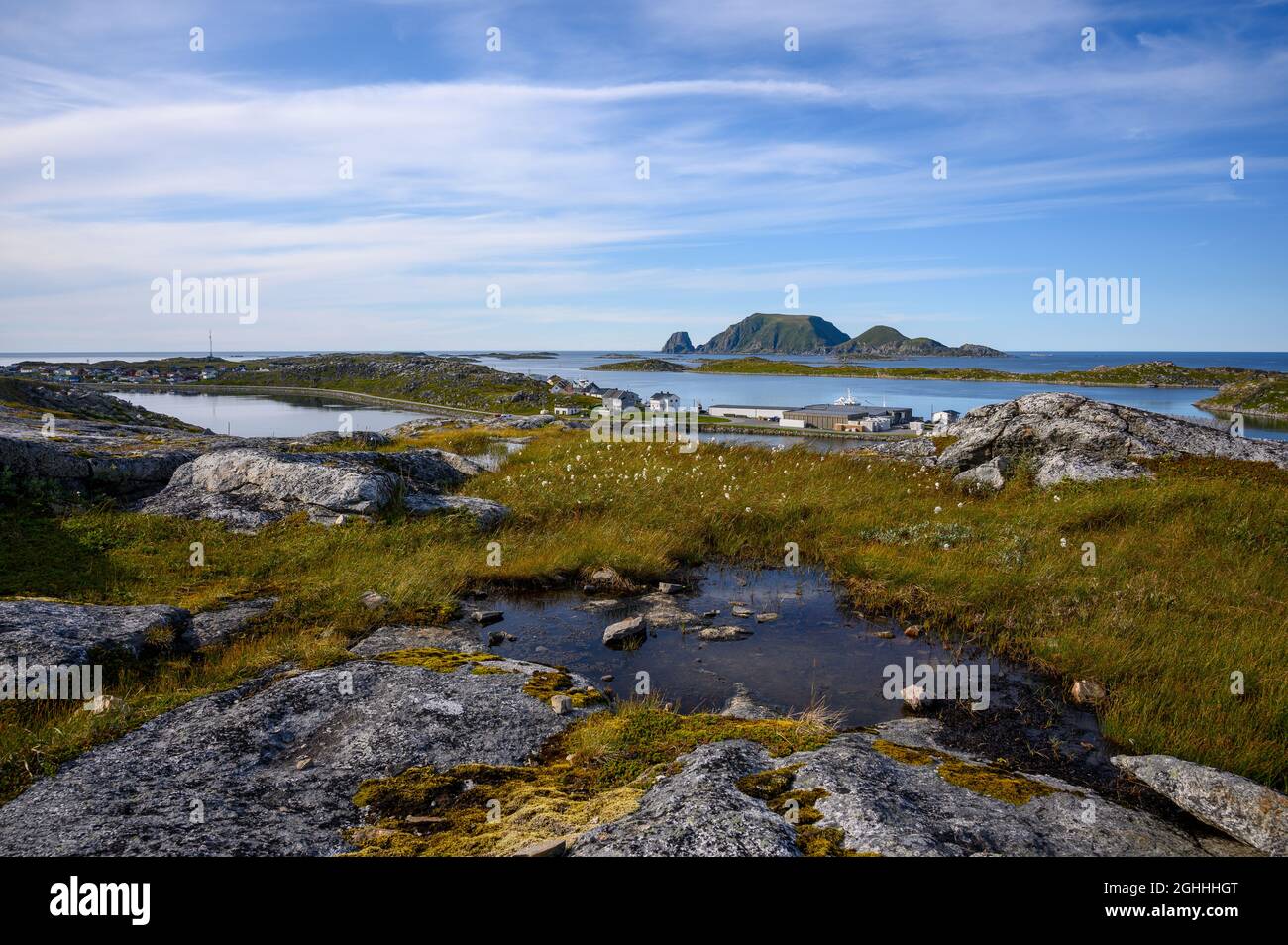 Gjesvaer fishing village in the west of Mageroya island, Finnmark ...