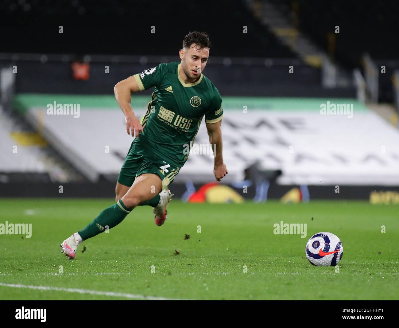 George Baldock of Sheffield Utd in action during the Premier League ...